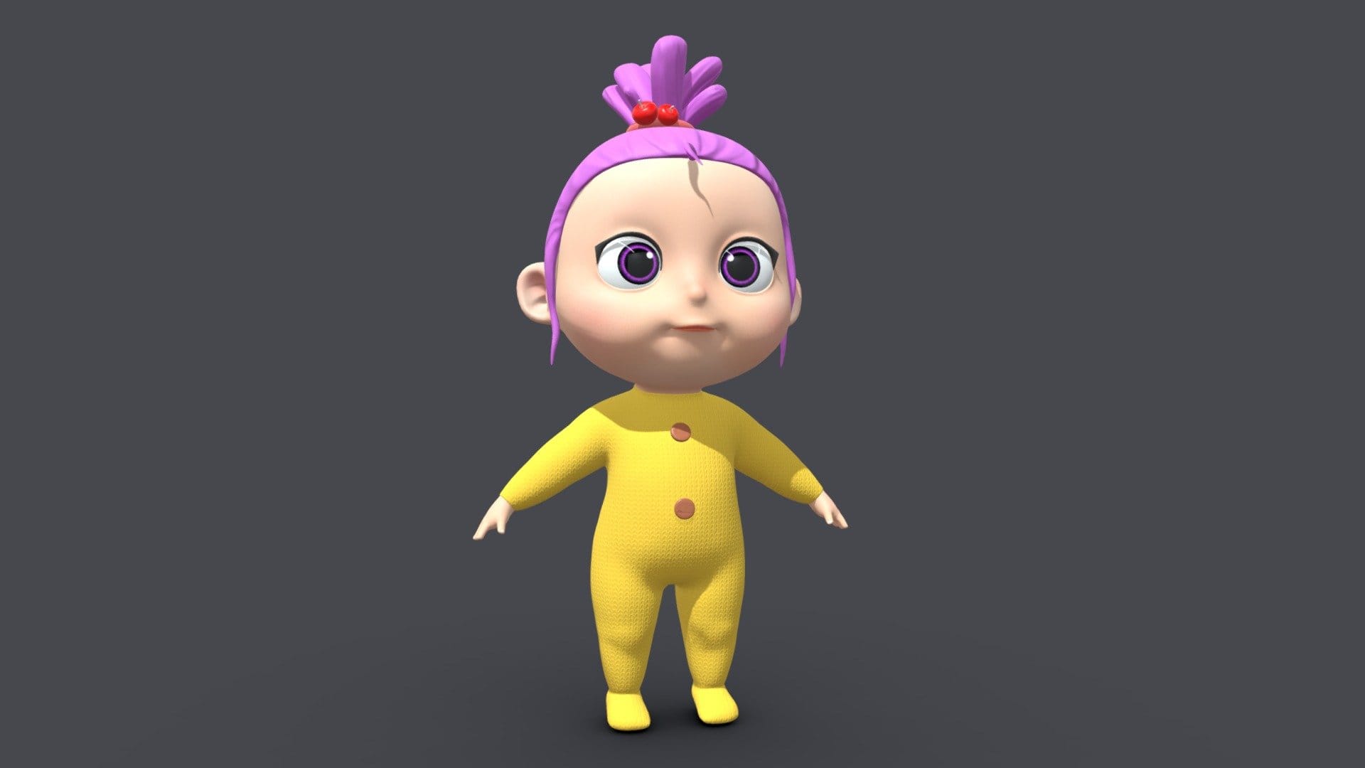 Asset - Cartoons - Character - Baby Girl - Rig - OPEN3DSEA