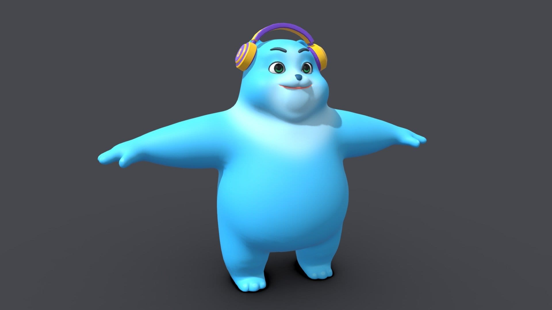 Asset - Cartoons - Character - Bear Blue - Rig - OPEN3DSEA