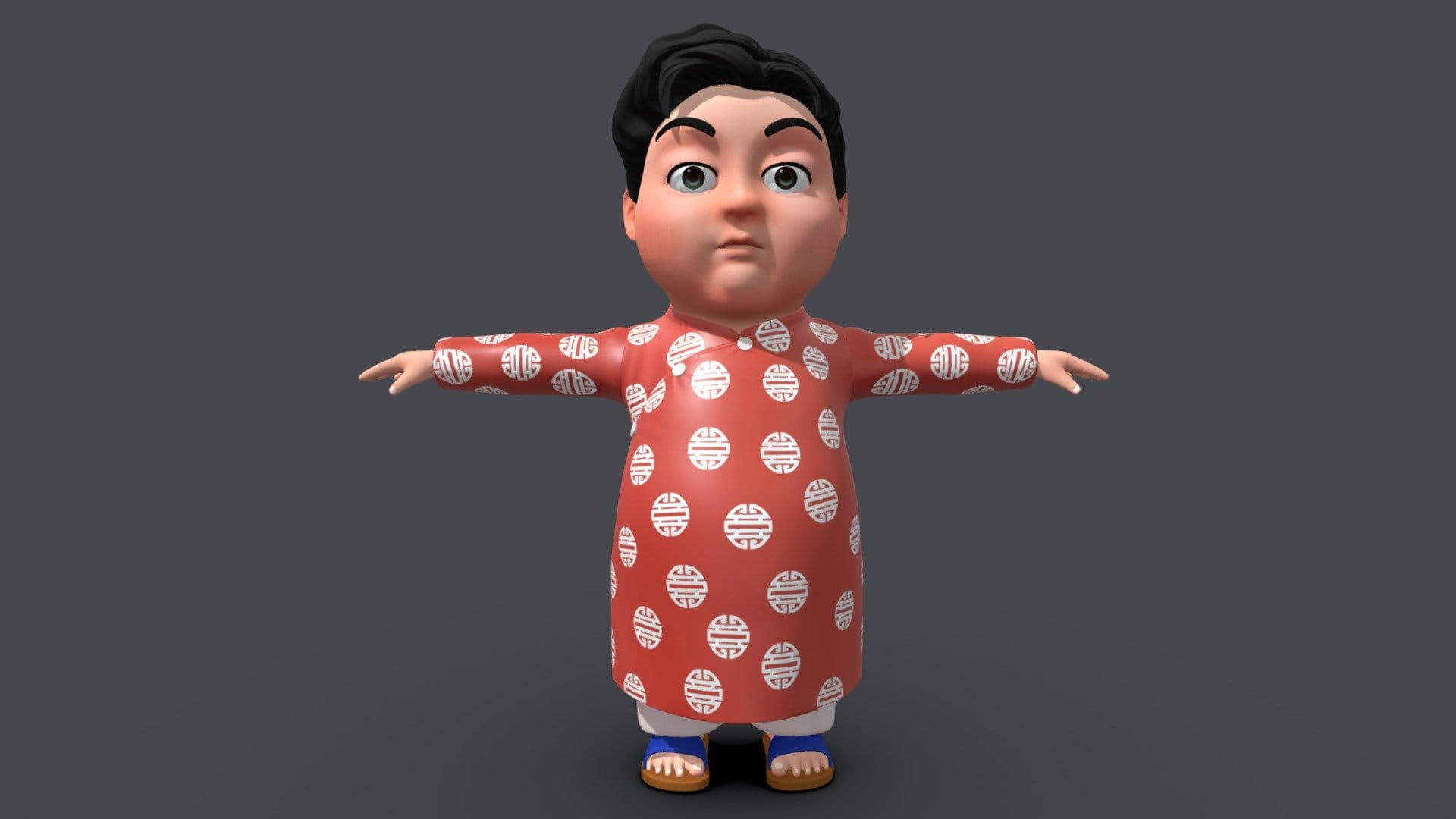 Cartoons - Character - Boy - Indian 02 - Rig 3D - OPEN3DSEA
