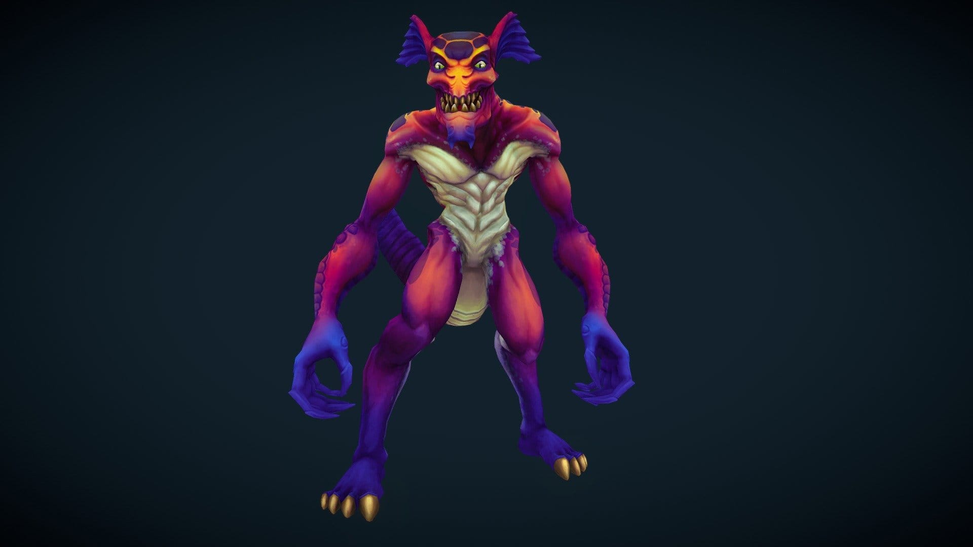 Stylized Fantasy Deep Sea Lizard - OPEN3DSEA