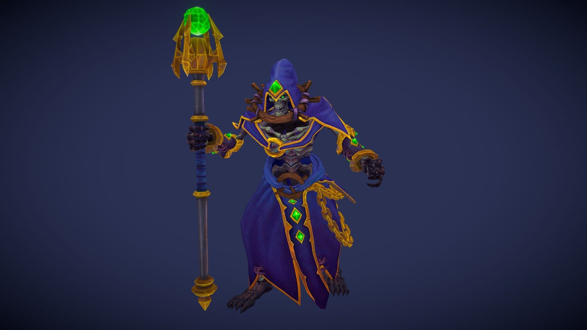 Stylized Skeleton Wizard - OPEN3DSEA