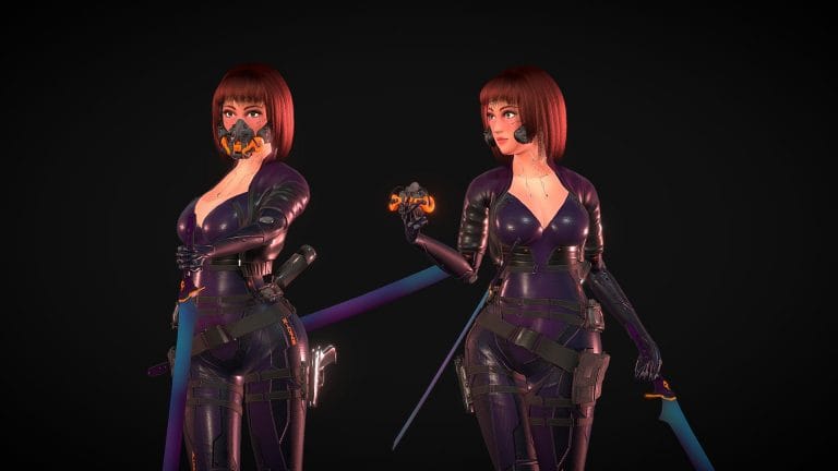 Cyberpunk Alina Robot 3D Model Download - Game Ready Asset | Open3DSea