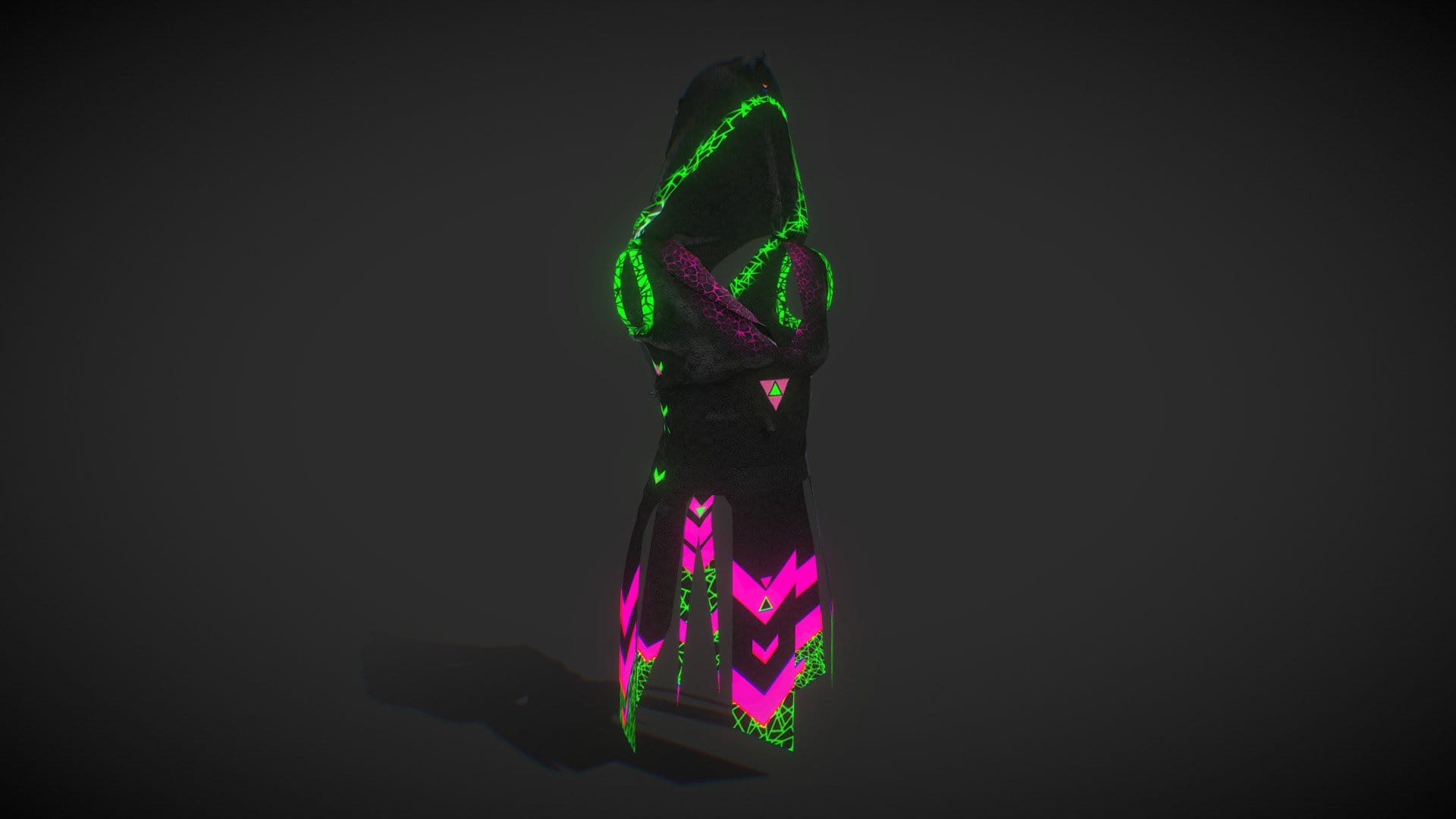 Cyberpunk Girl Hacker Suit - Neon style ハッカースーツ - OPEN3DSEA
