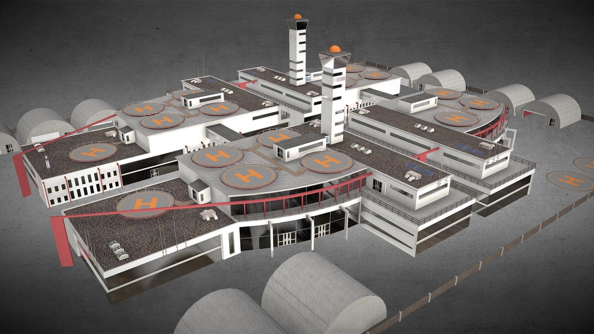 Disaster Response Mega Center 3D Model Download - Game Ready Asset ...