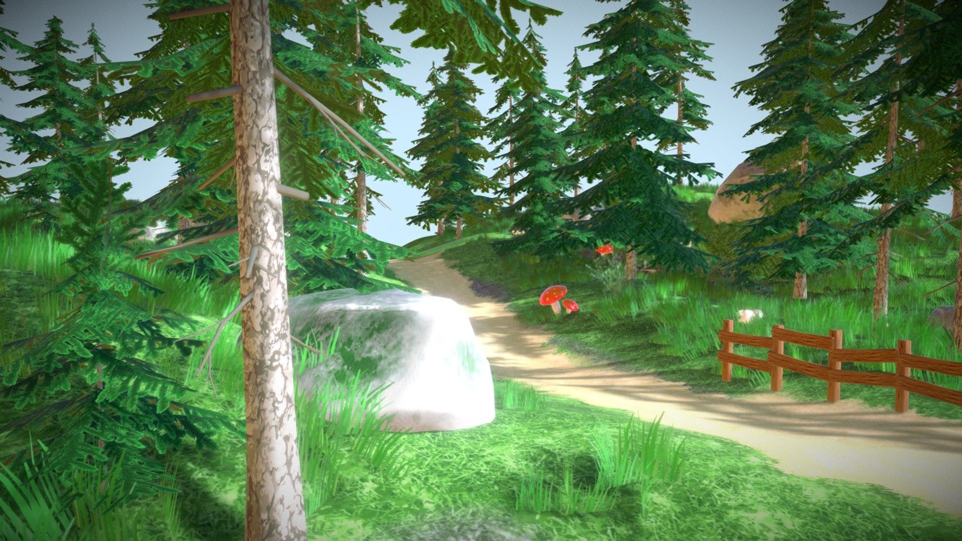 Stylized forest 3D Model Download - Game Ready Asset | Open3DSea