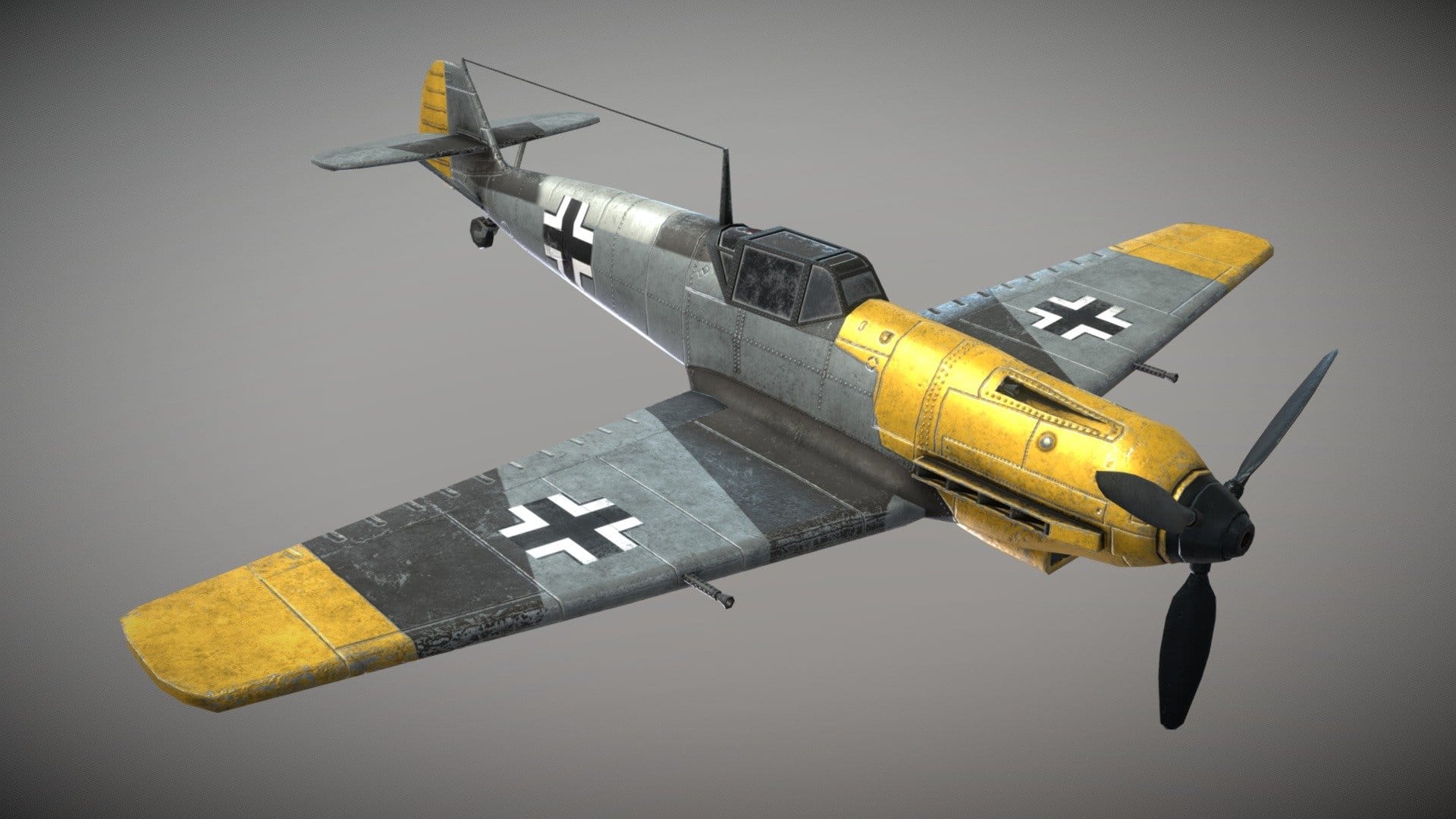 WW2 German Fighter Aircraft BF109e - OPEN3DSEA