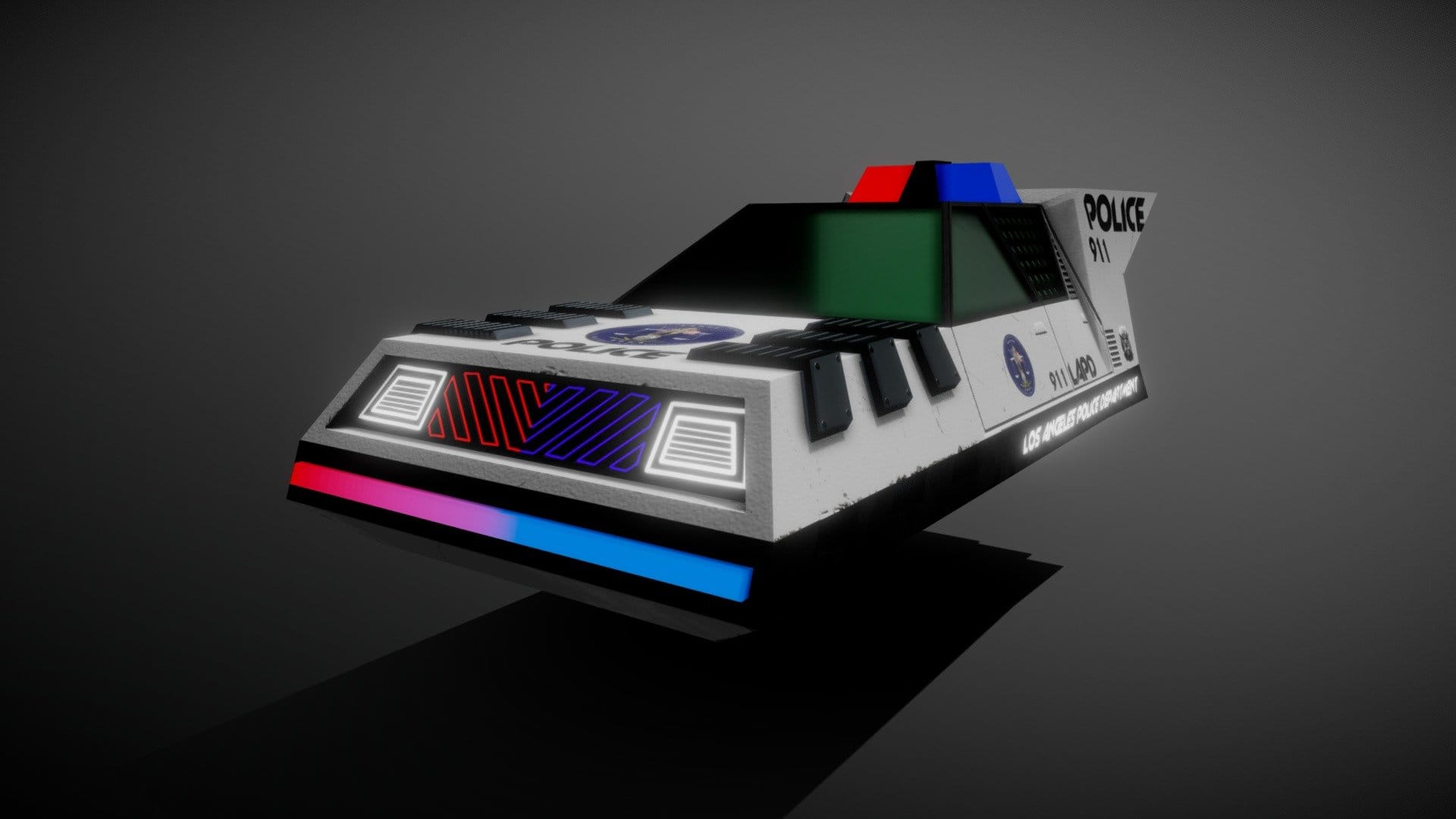 Cyberpunk Low-Poly Police Car 3D Model Download - Game Ready Asset ...