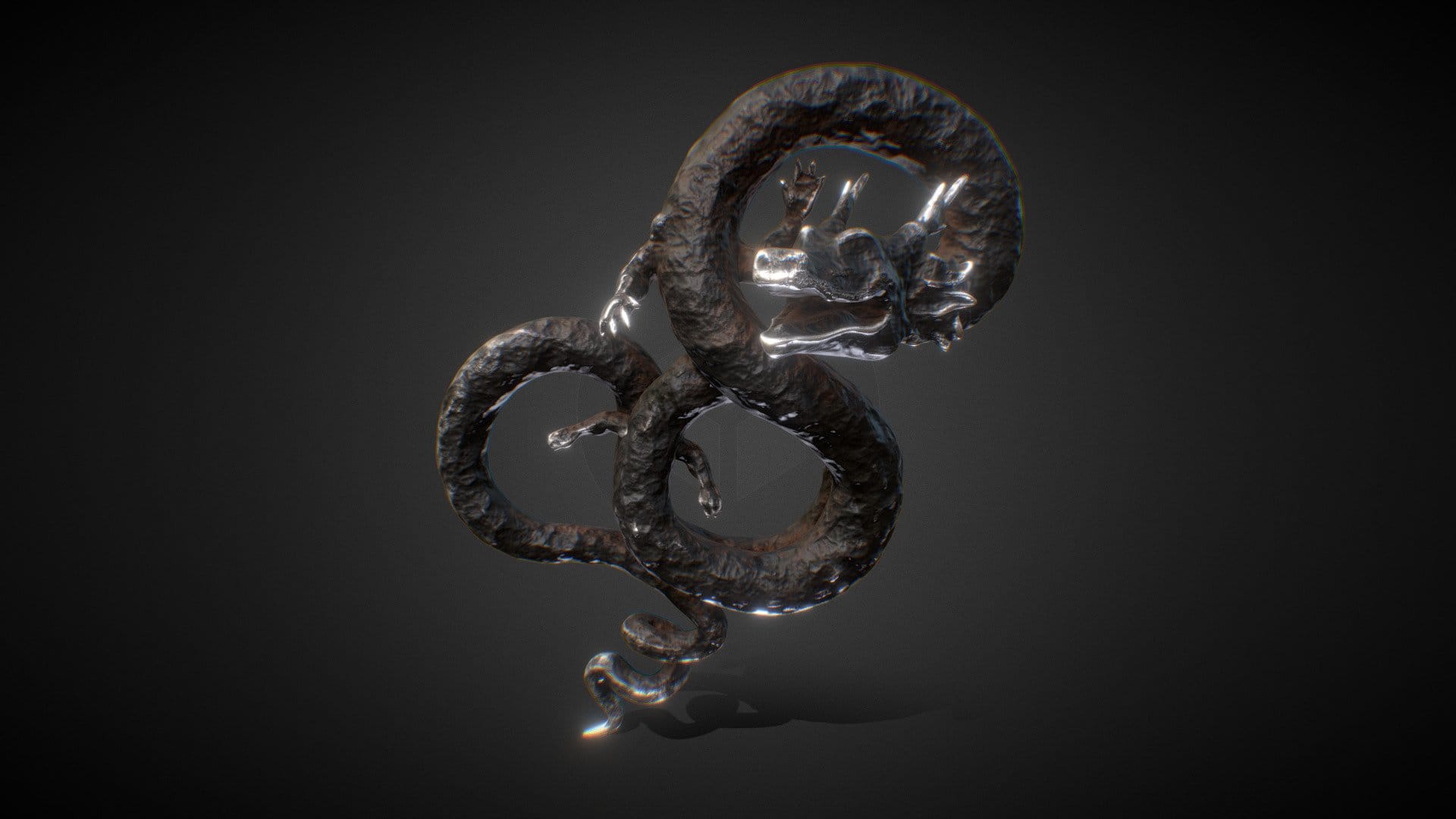 Dragon Statue - Rusty Metal - Estatua Dragón 3D Model Download - Game ...