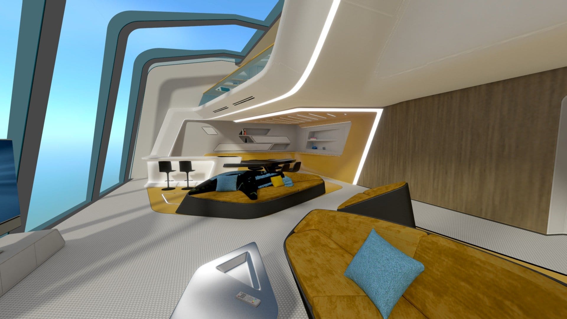 House by the sea. Interior. - OPEN3DSEA