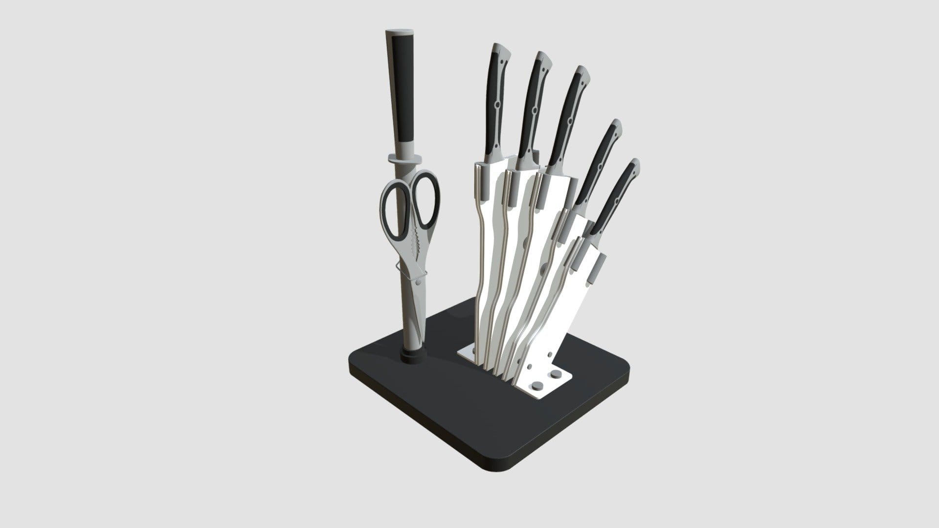 knife rack 3D Model Download - Game Ready Asset | Open3DSea