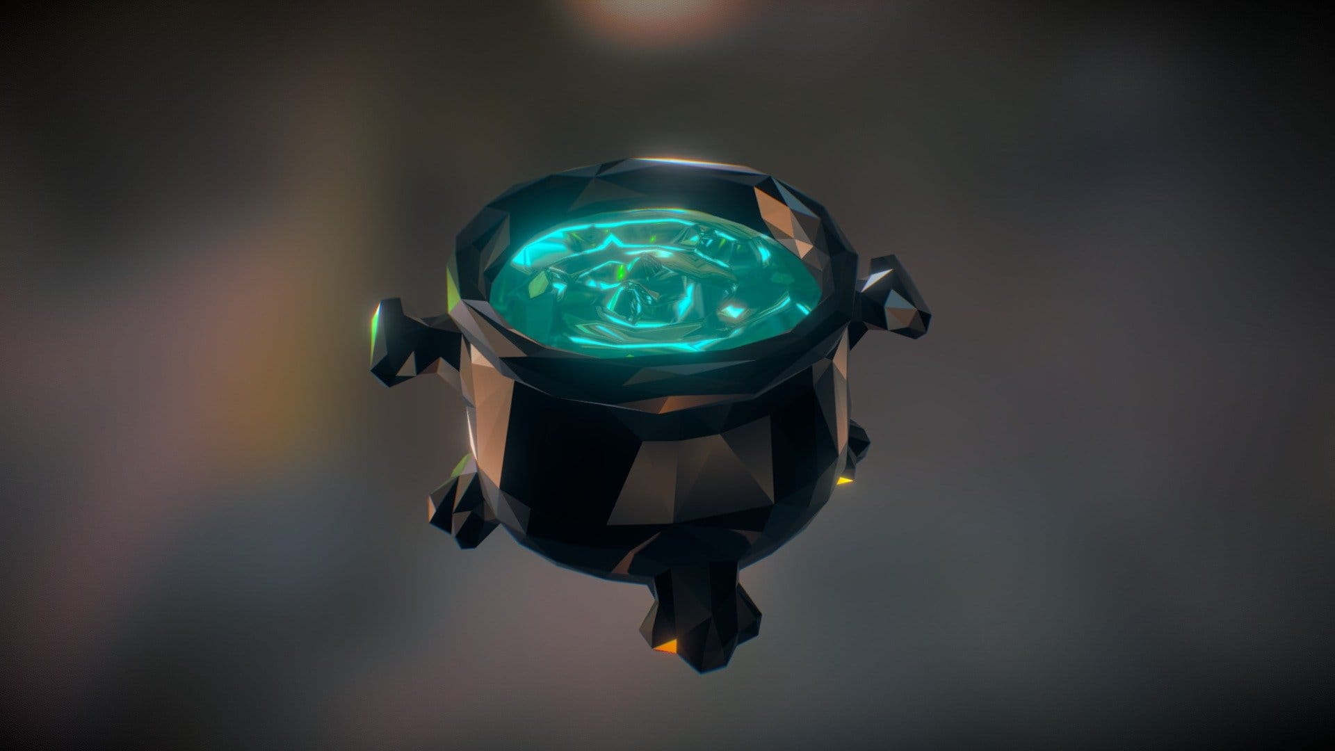 Low Poly Cartoon Cauldron - OPEN3DSEA