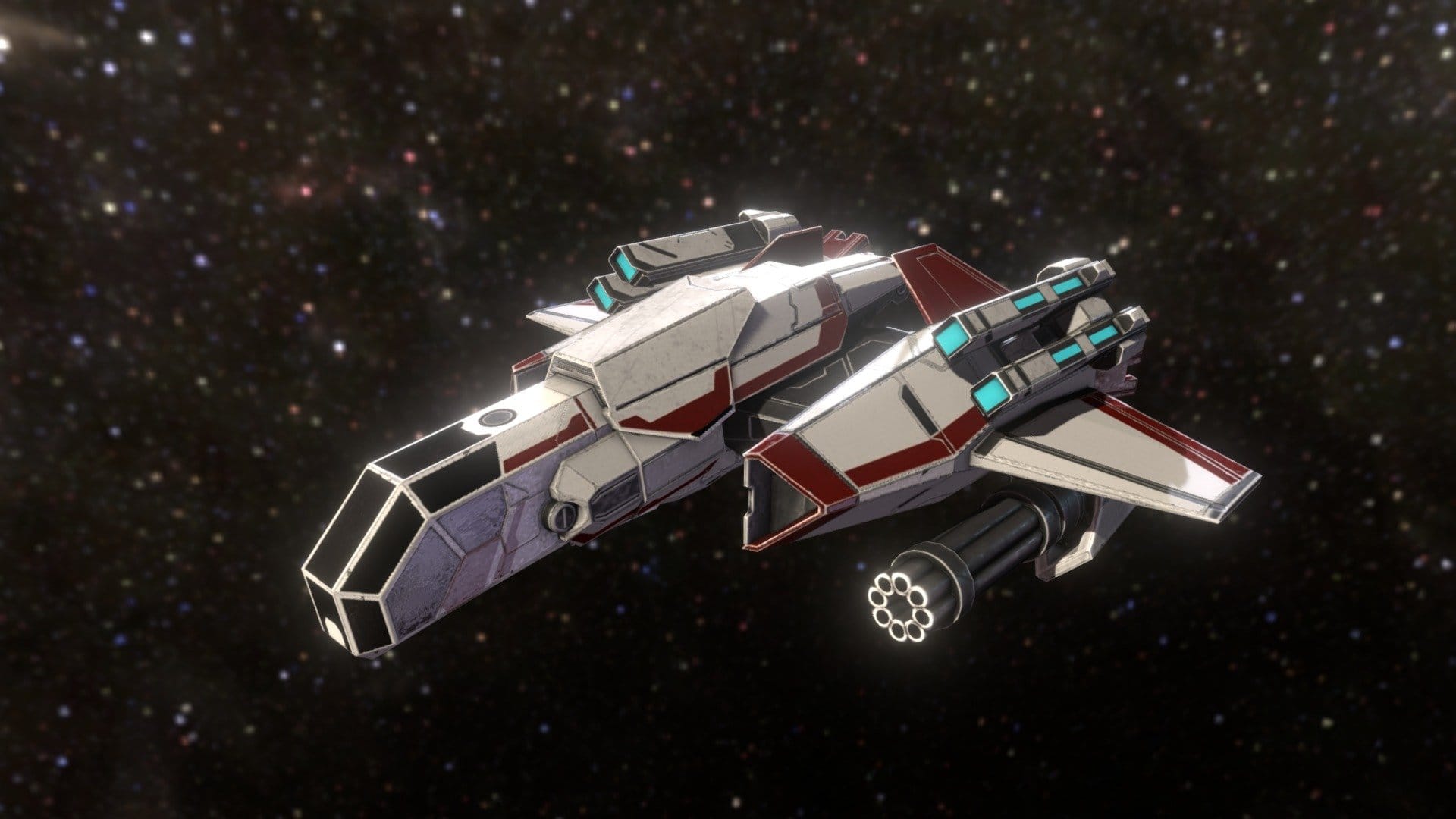 Low Poly Spacefighter Variant 2 - OPEN3DSEA