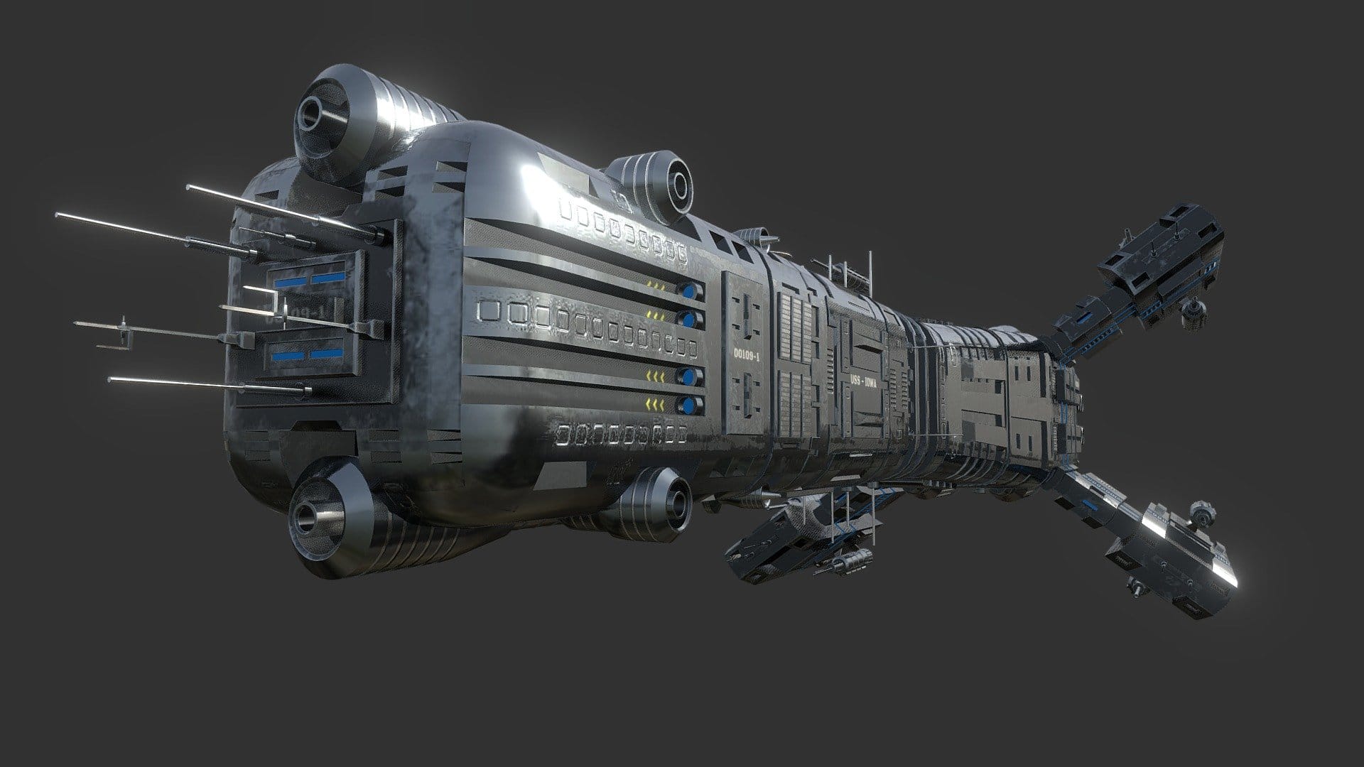 USS IOWA - Deep Space Exploration Vessel - OPEN3DSEA