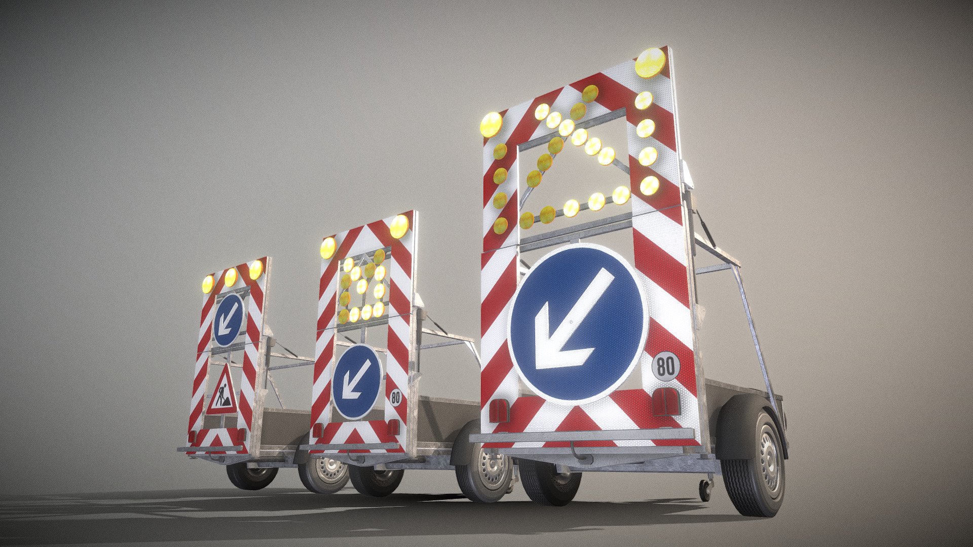 All Moveable Road Barriers (Collection) - OPEN3DSEA