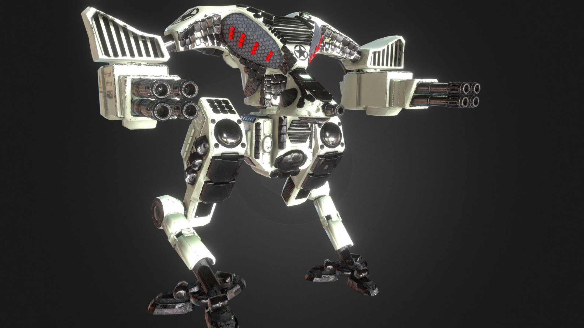 Battle mech game ready rigged animated asset 3D Model Download - Game ...