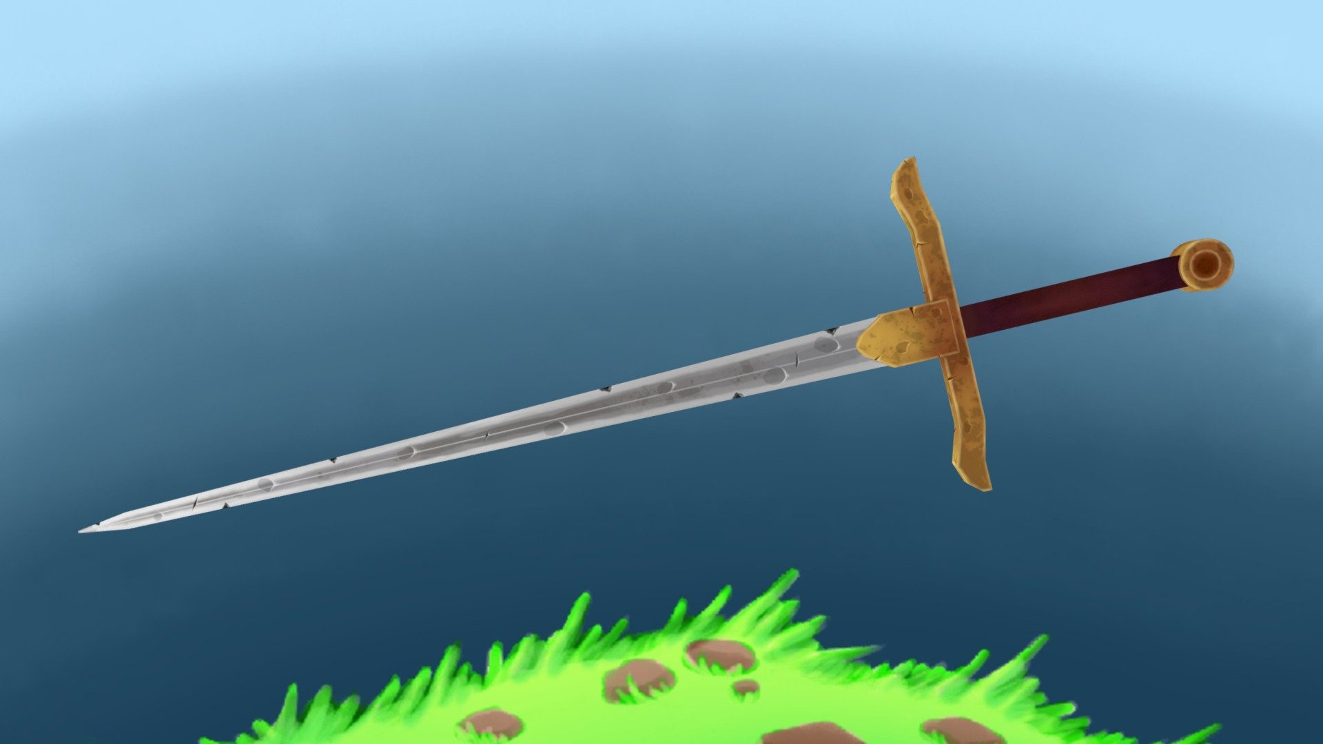 Cartoon Damaged Sword - OPEN3DSEA
