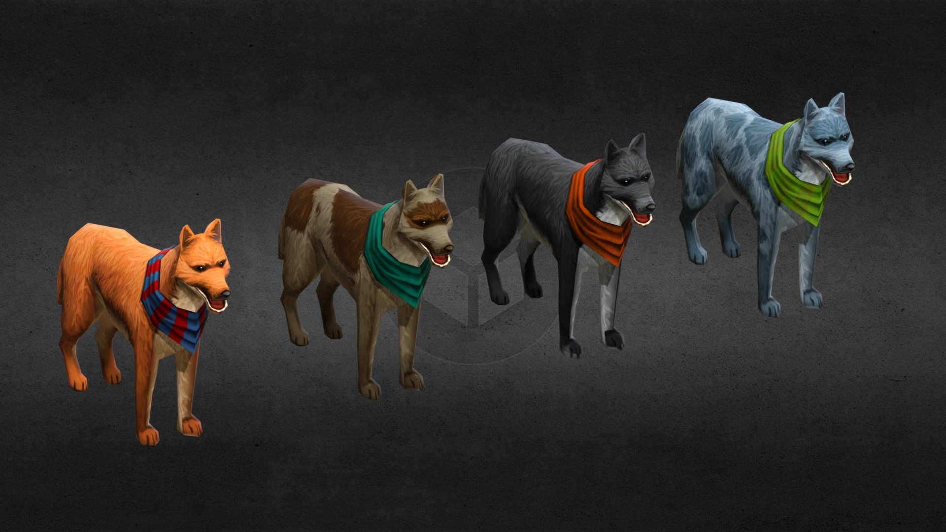 Dogs (animation) 3D Model Download - Game Ready Asset | Open3DSea
