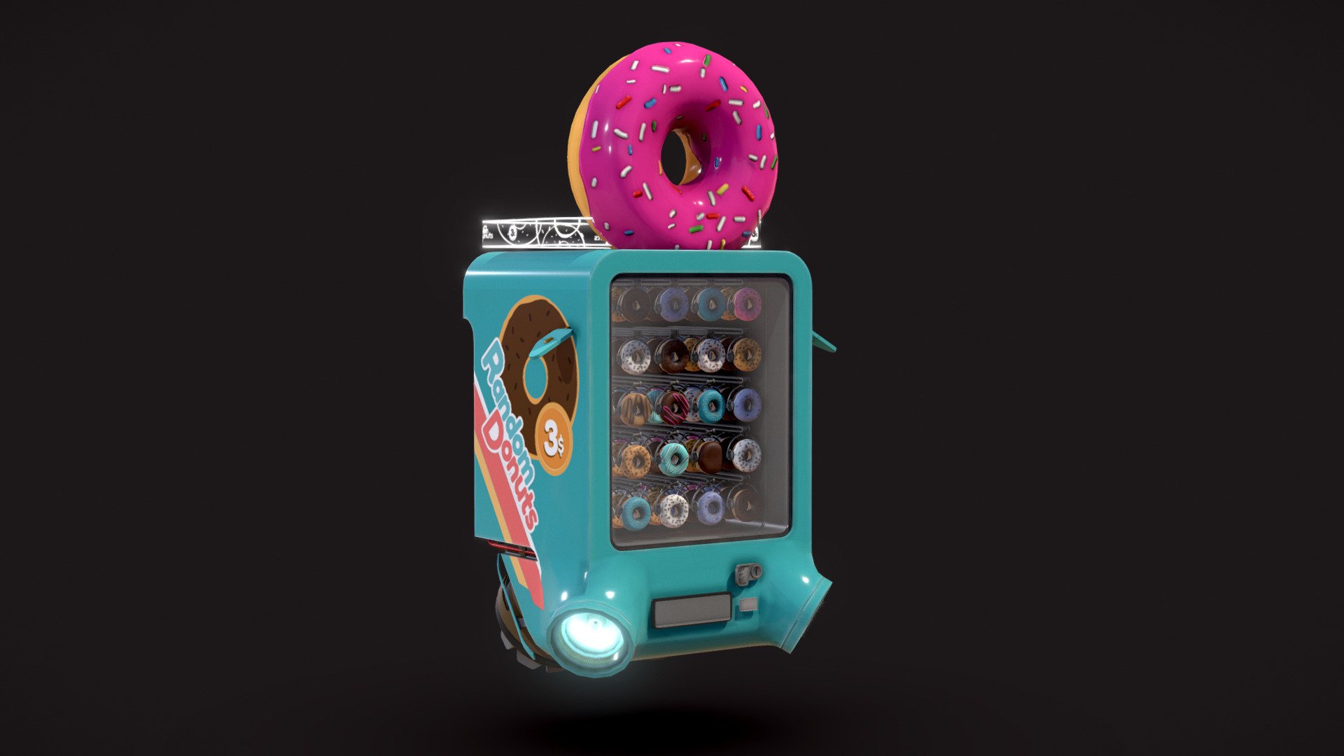 Donut Vending Machine 3D Model Download - Game Ready Asset | Open3DSea