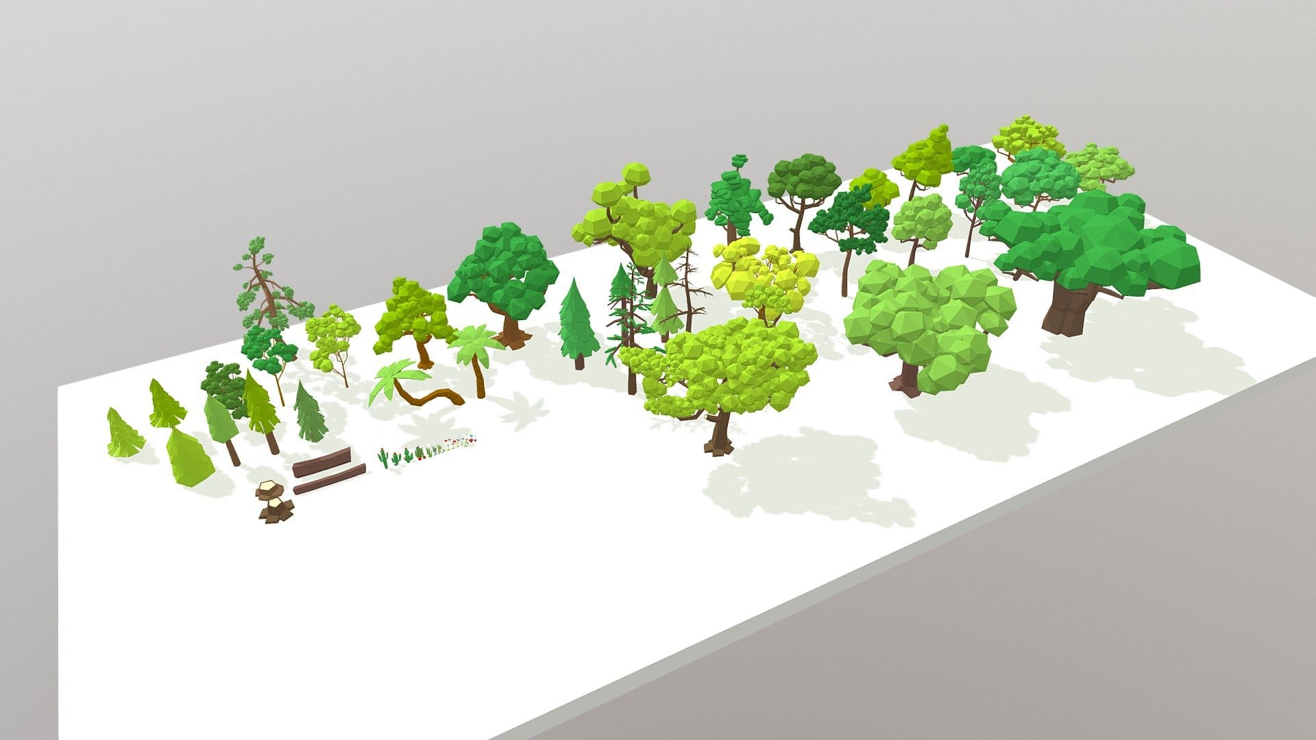 LowPoly Trees and Plants Pack - OPEN3DSEA