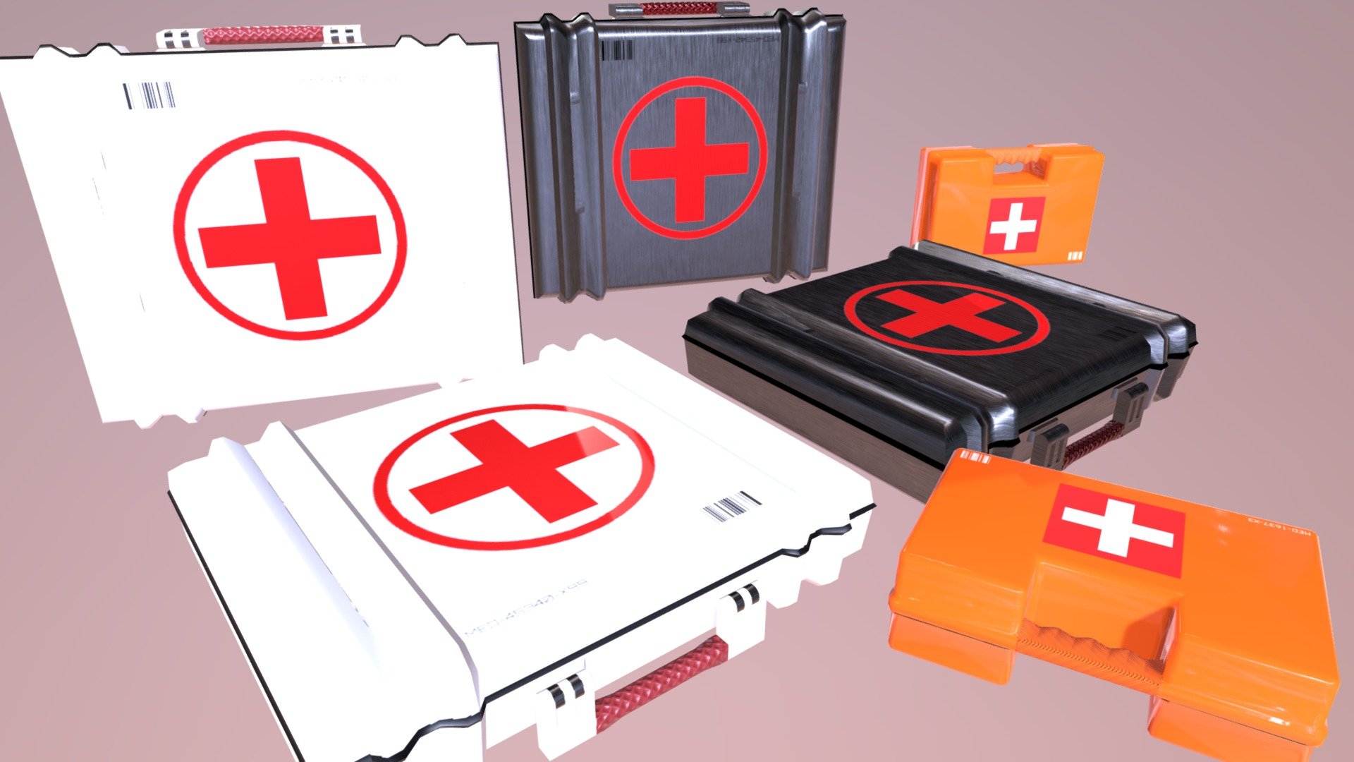 Medkit Pack 3D Model Download - Game Ready Asset | Open3DSea