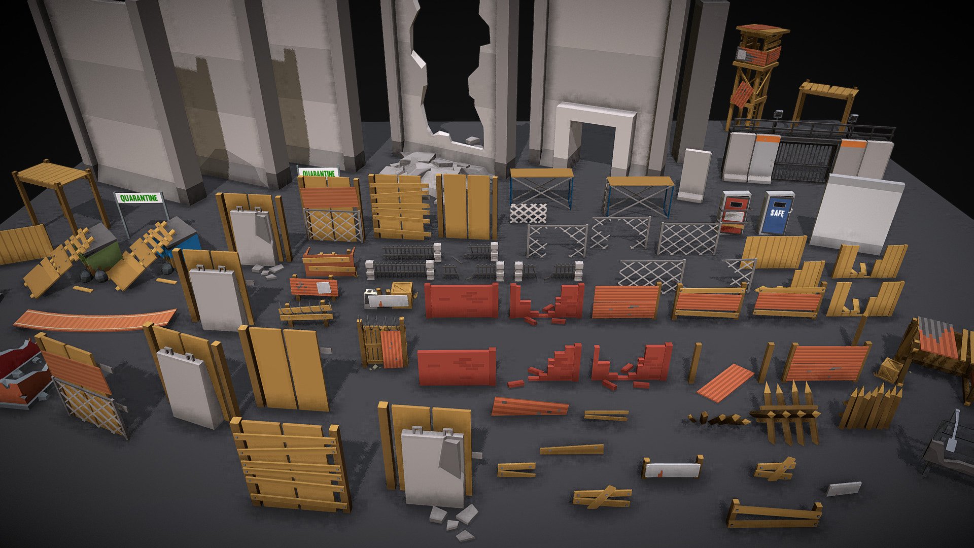 Simple Apocalypse - Wall Set - OPEN3DSEA