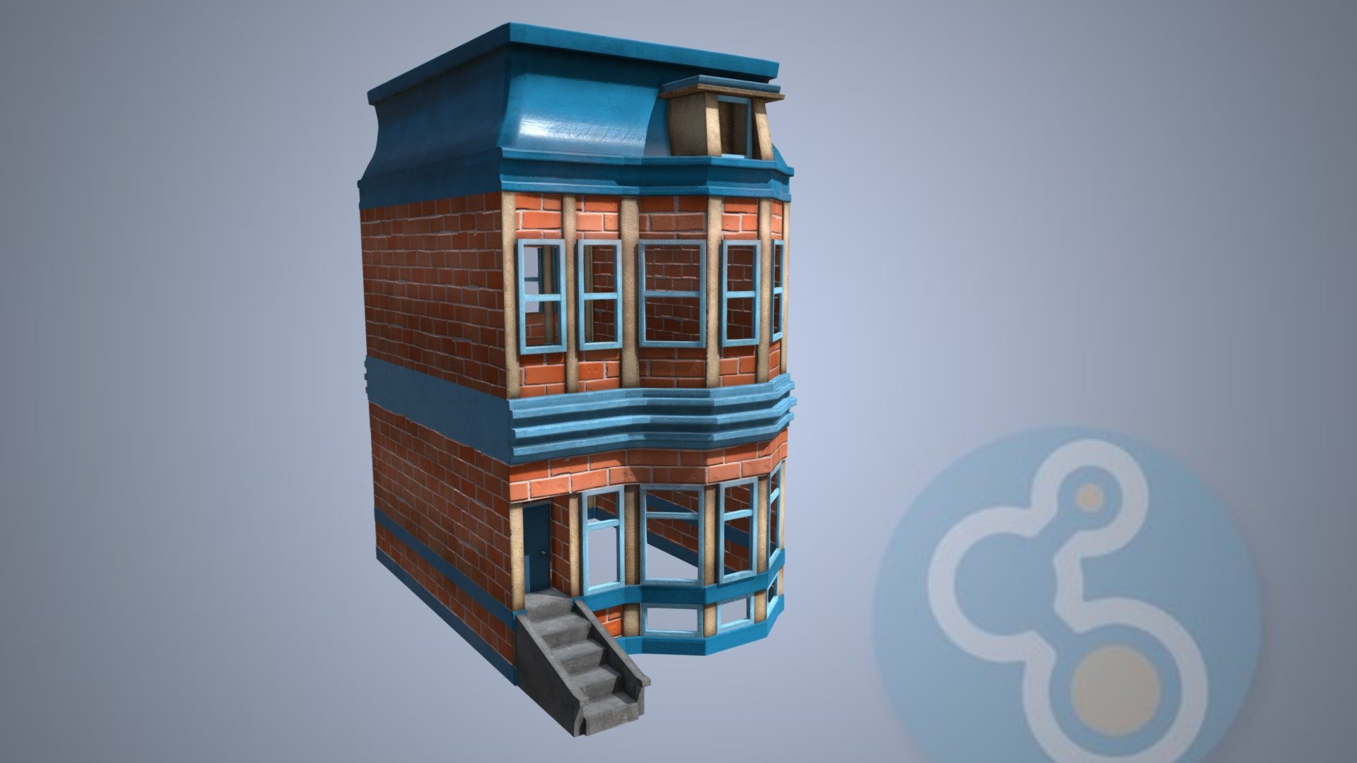 Stylized Building 03 3D Model Download - Game Ready Asset | Open3DSea