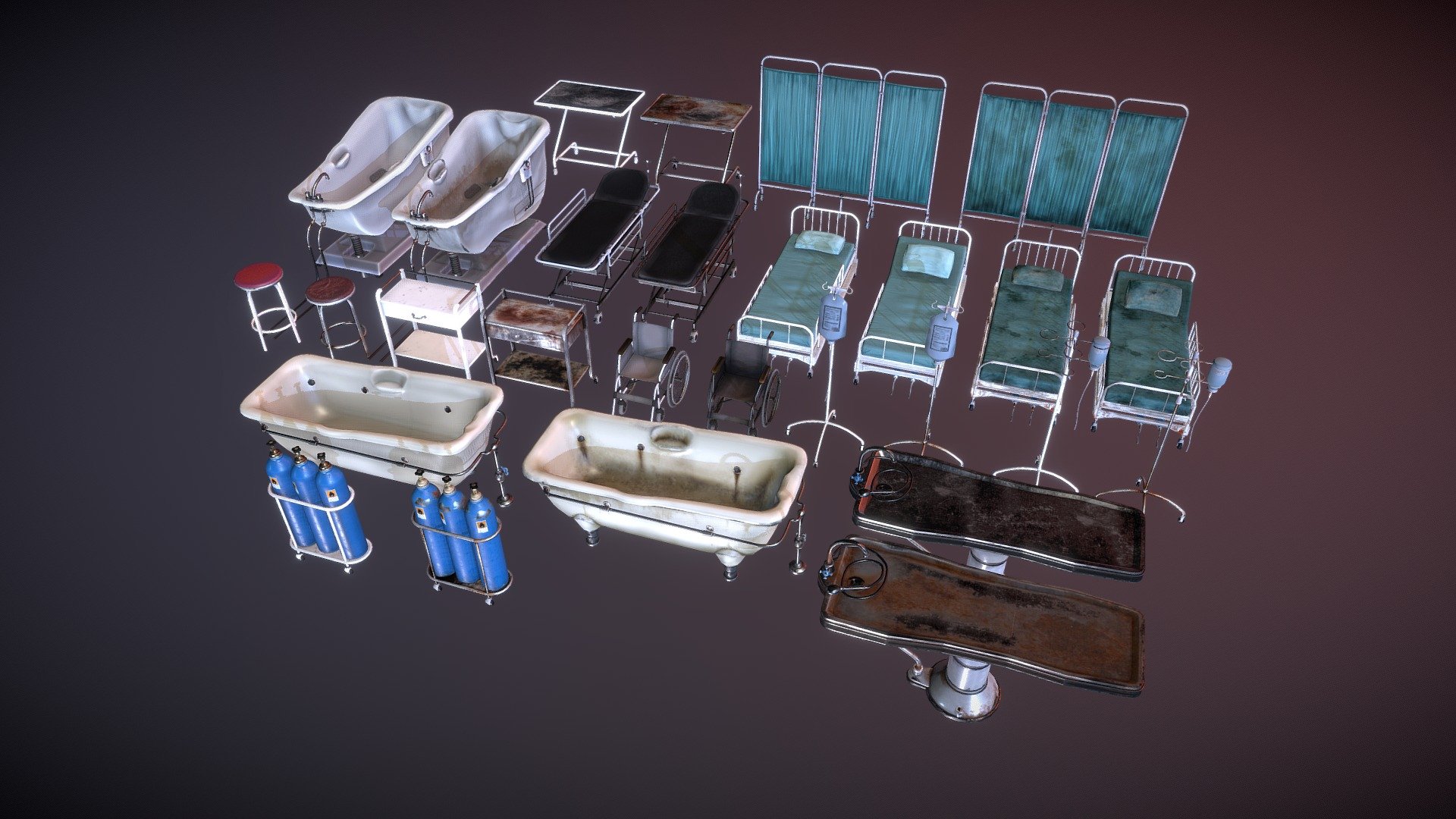 Vintage hospital props - OPEN3DSEA