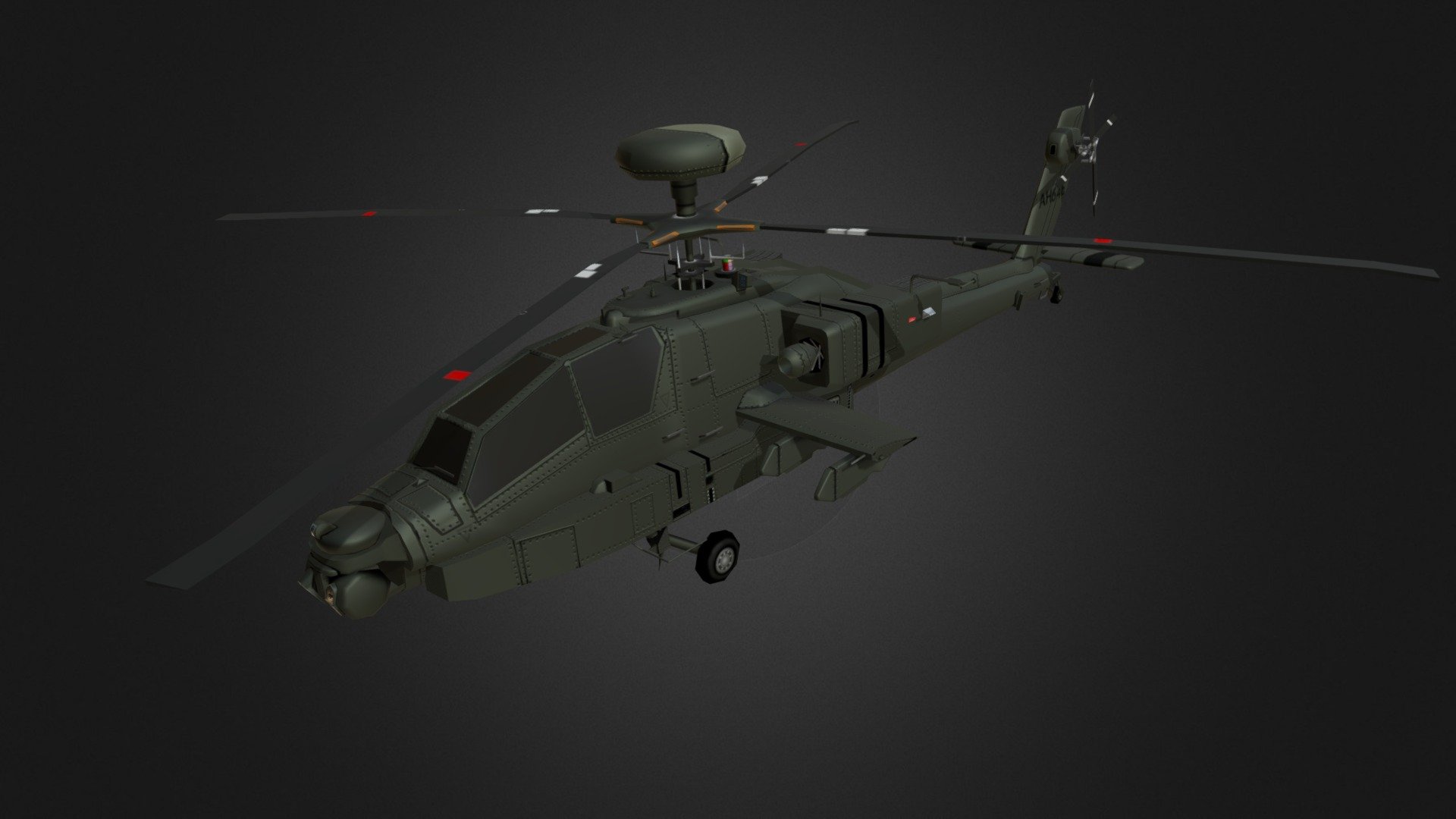 Apache AH64 Rigged - OPEN3DSEA