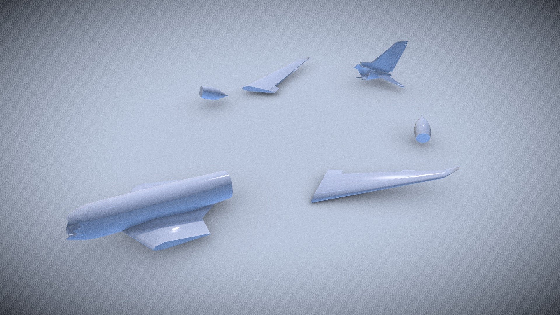 Broken Aircraft Airplane 3D Model Download - Game Ready Asset | Open3DSea