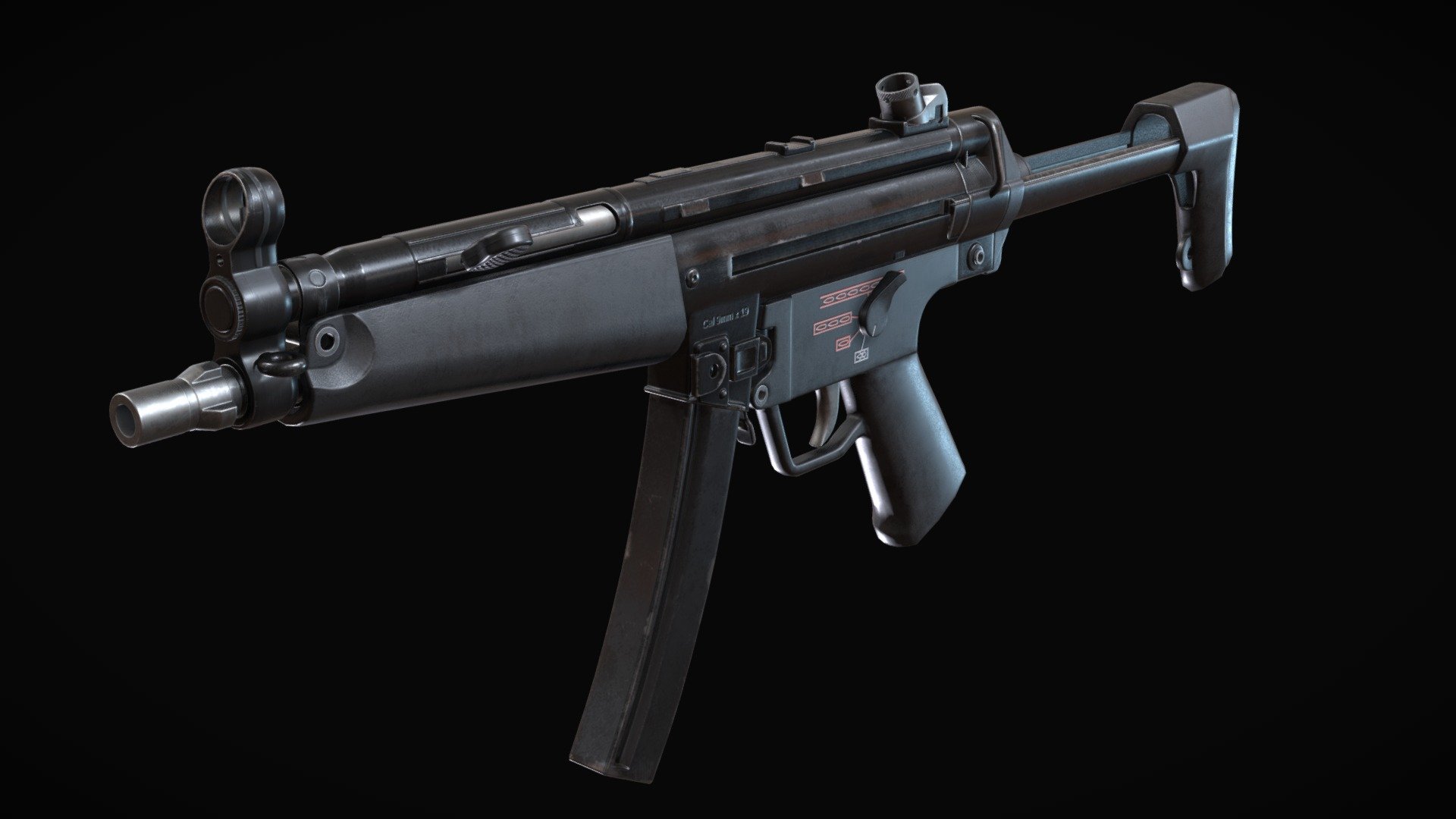 HK MP5 A3 Submachine Gun - OPEN3DSEA