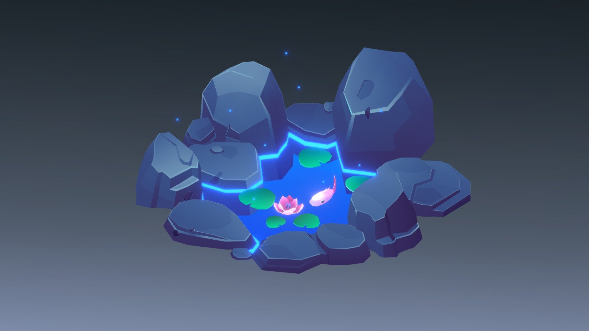 Magic Pond with Fish - OPEN3DSEA