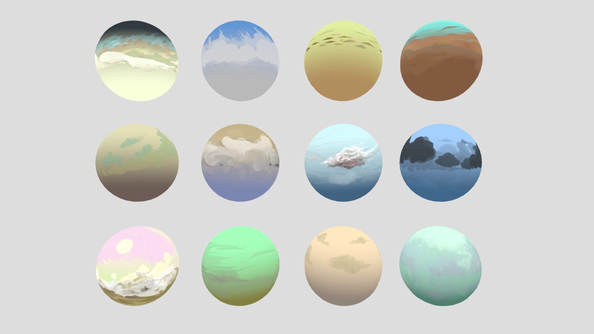 Sky Dome - style elements pack collection 360 VR - OPEN3DSEA