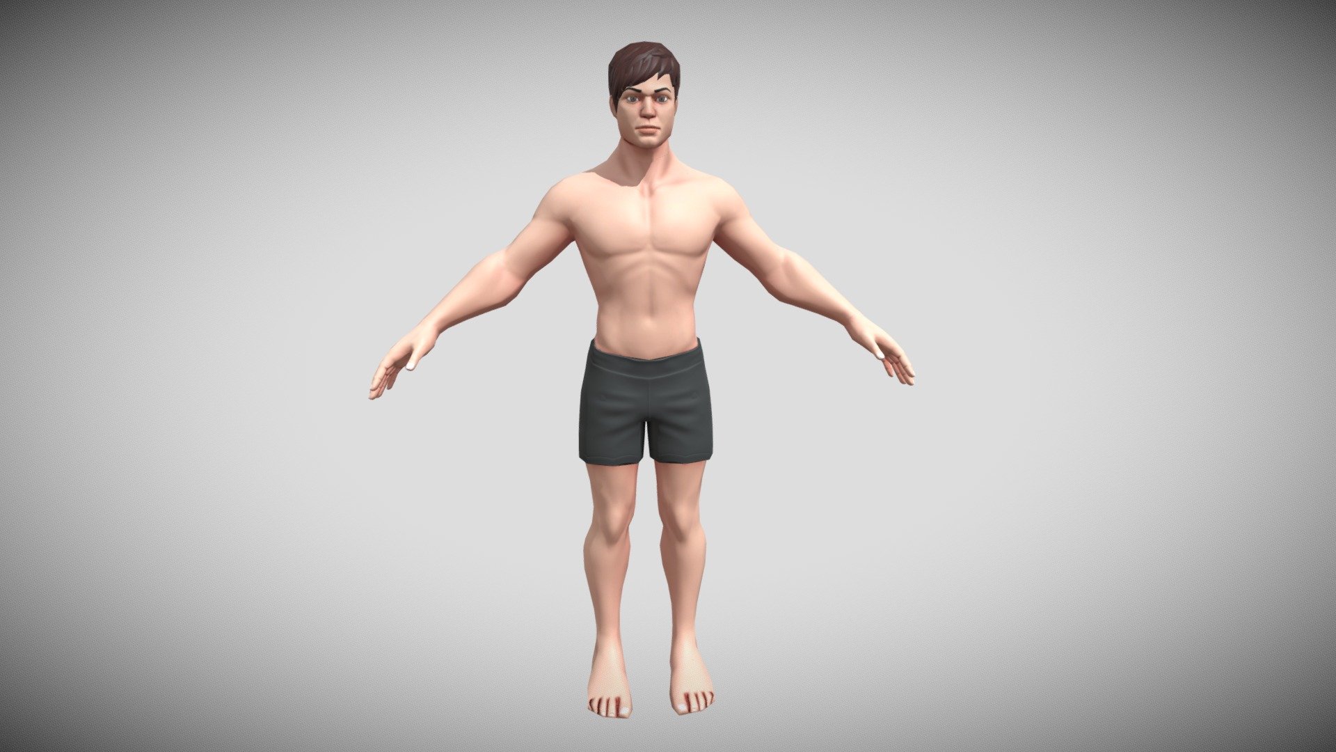 Stylized Male model - Base mesh - Game-ready - OPEN3DSEA