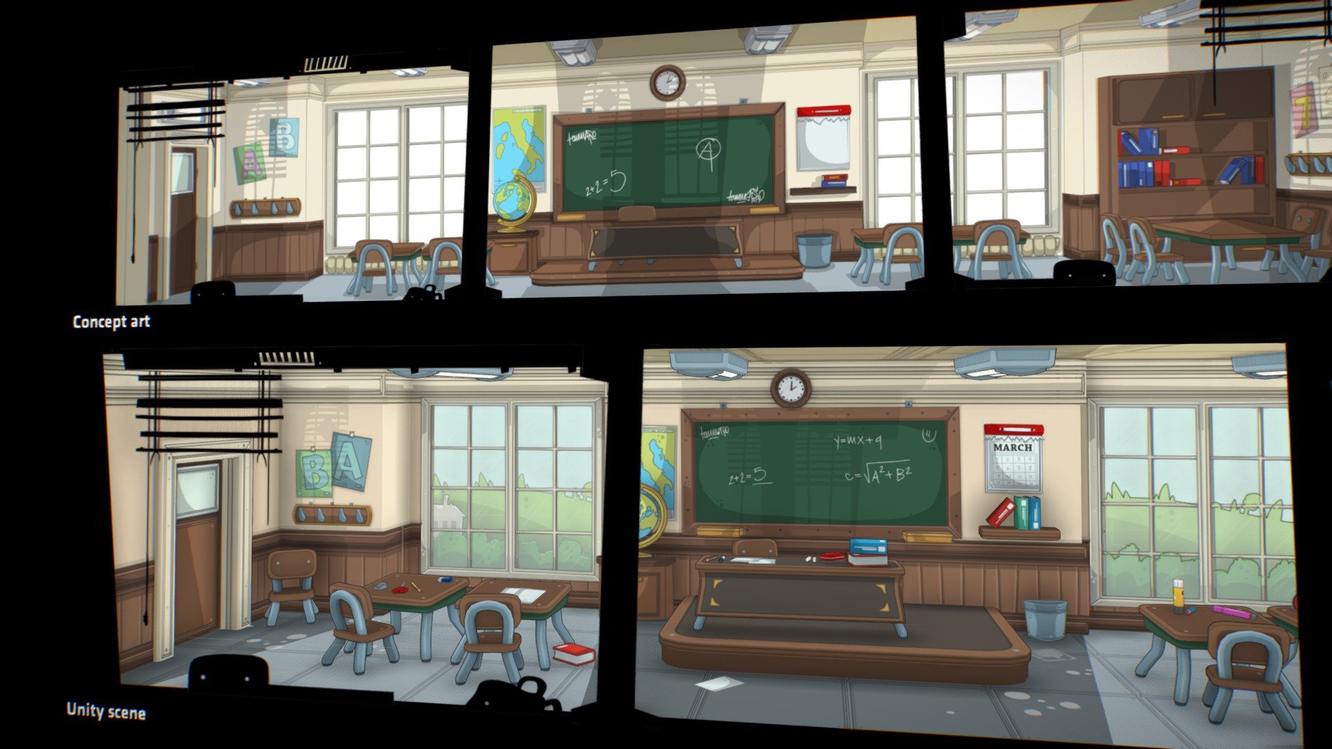 Toon Classroom - School scenario - OPEN3DSEA