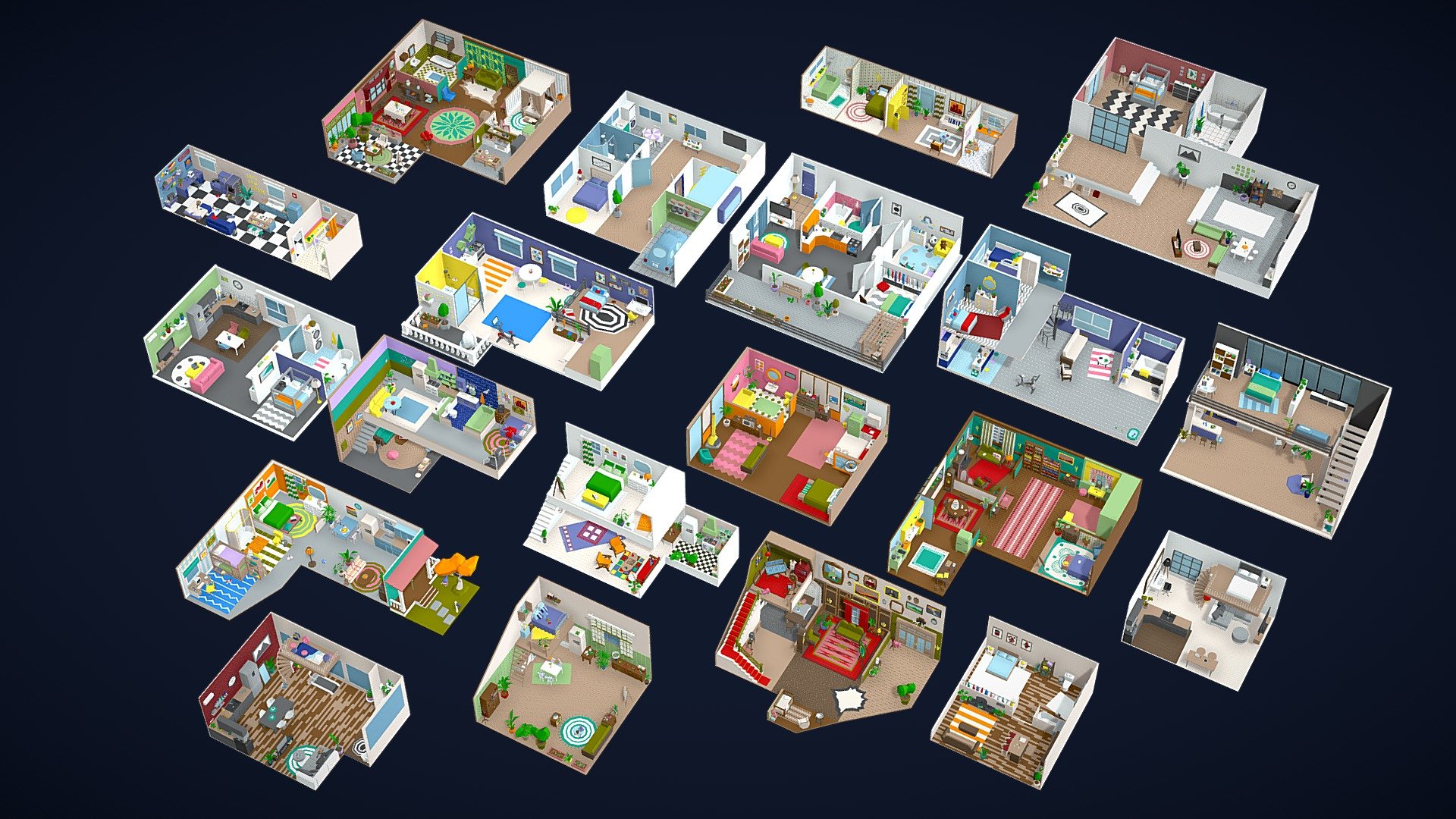 MEGA PACK APARTMENTS INTERIORS - OPEN3DSEA