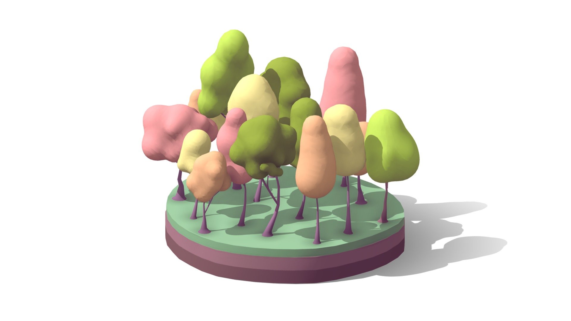 Cartoon Low Poly Bubble Trees Pack - OPEN3DSEA