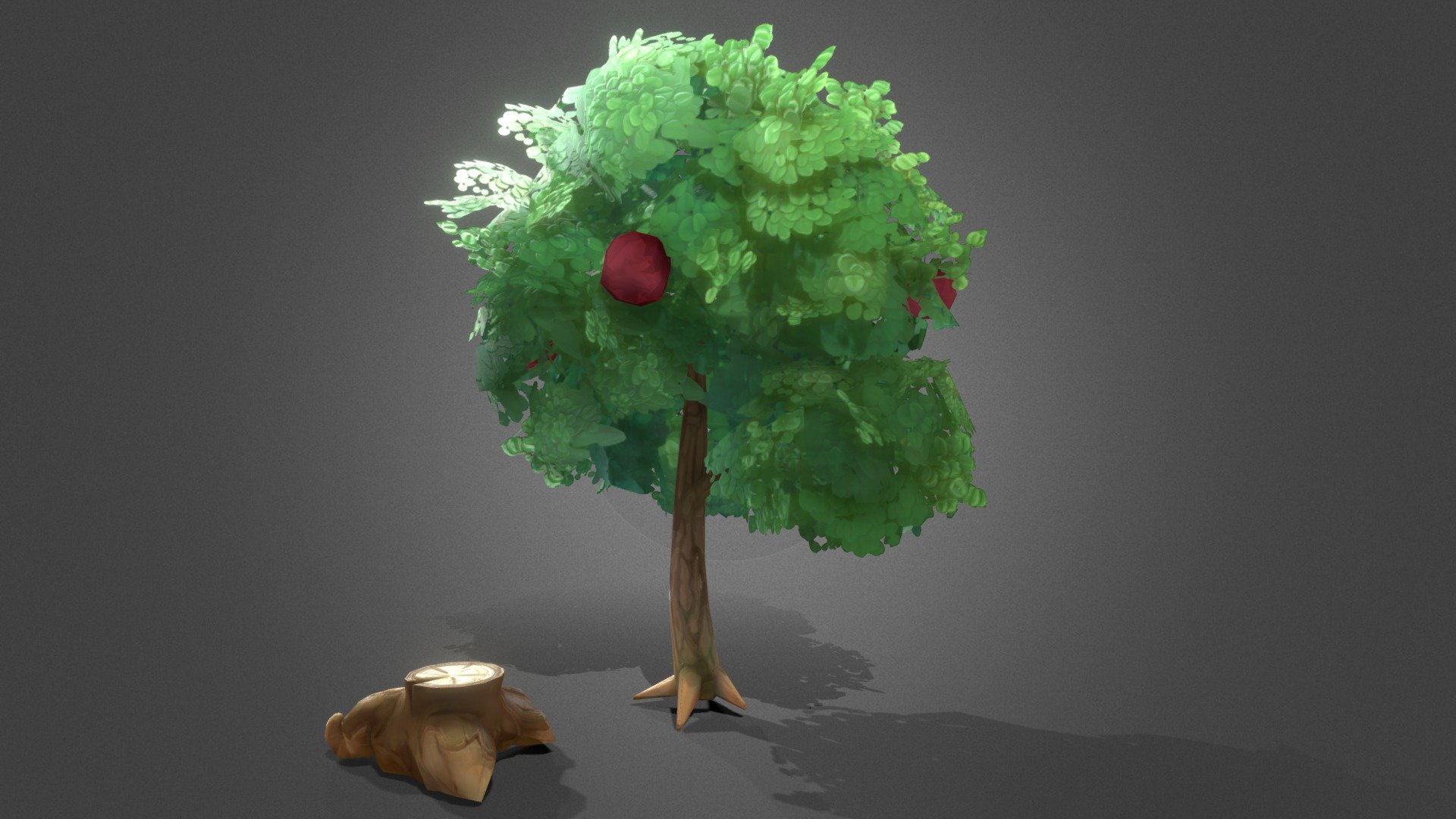 Handpainted tree - OPEN3DSEA