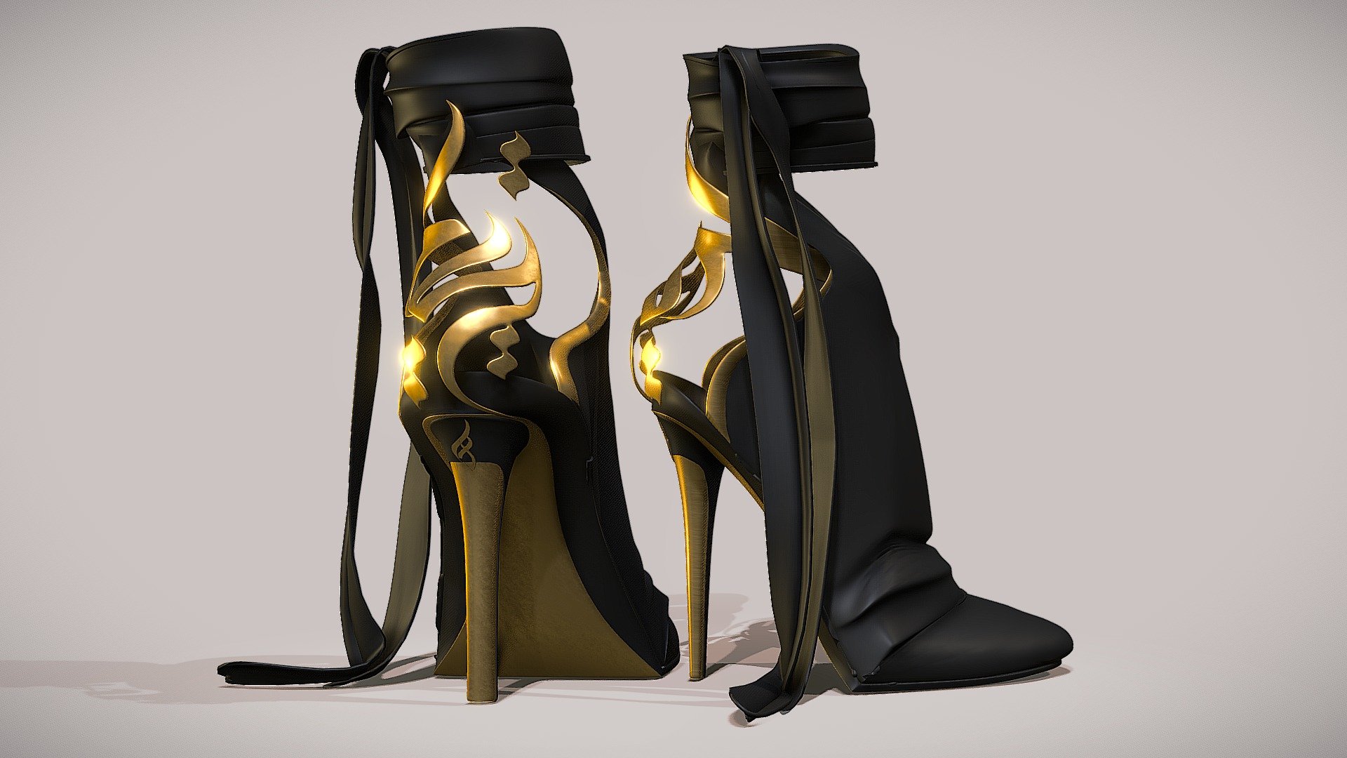 High heels footwear shoes design woman 3D Model Download - Game Ready ...