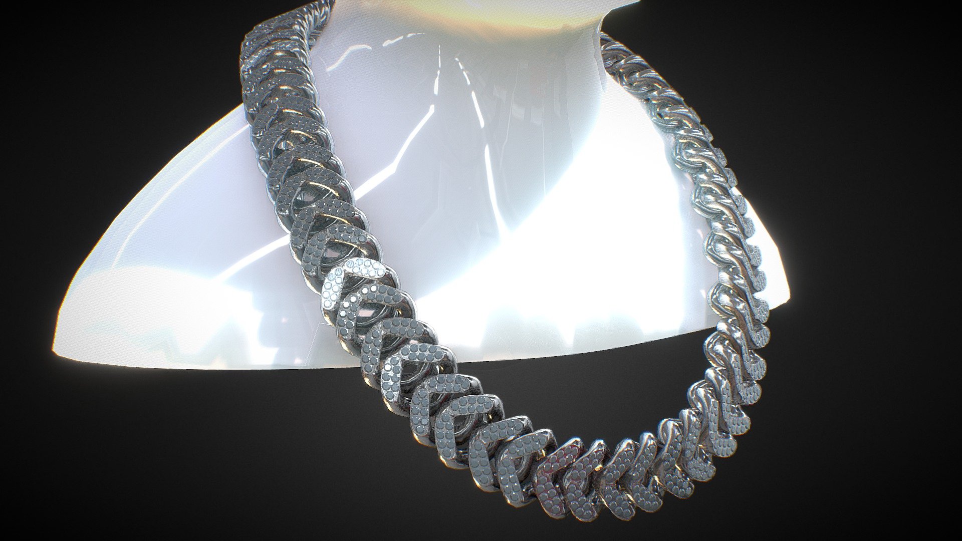 Interlocking Diamond Link Chain - OPEN3DSEA