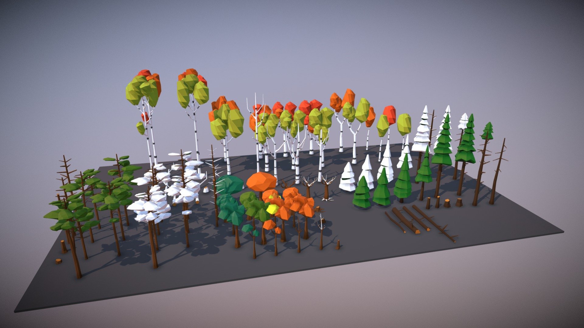 [LOW-POLYVERSE] Trees - OPEN3DSEA