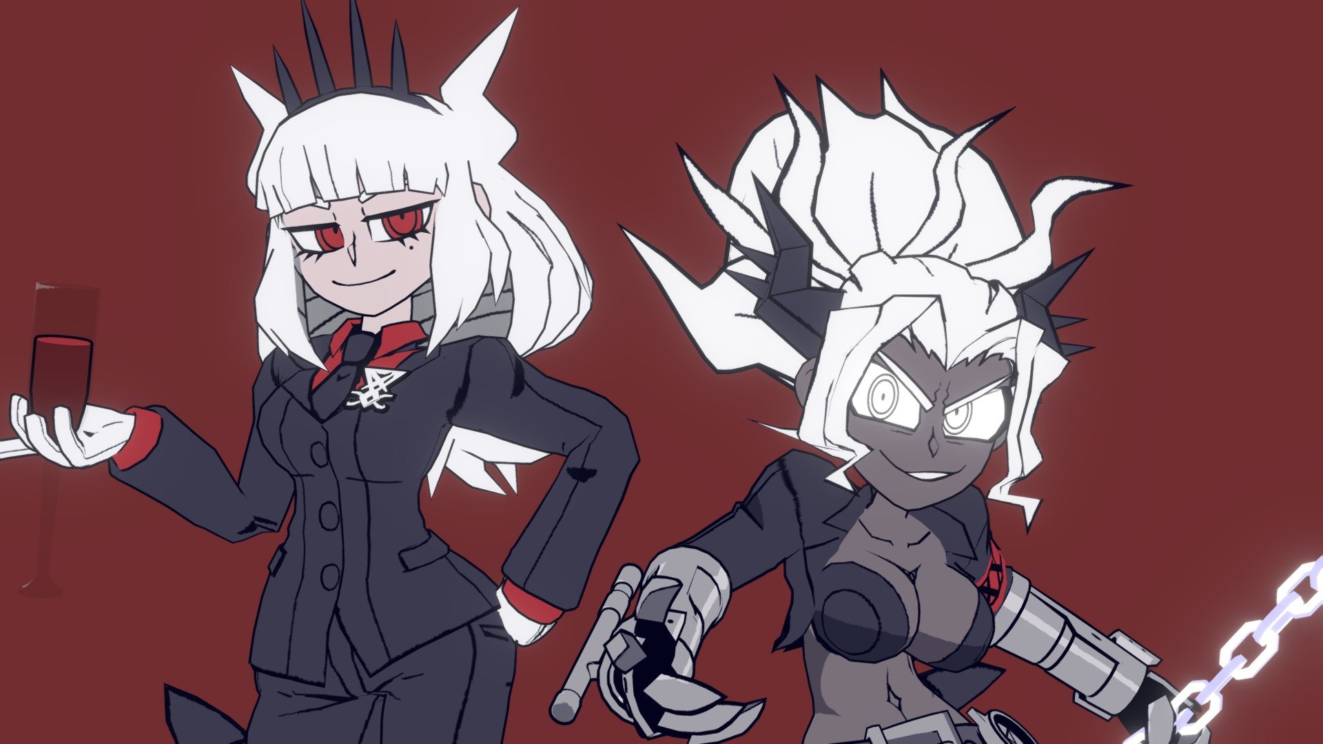 Lucifer and Judgement - Helltaker 3D Model Download - Game Ready Asset ...