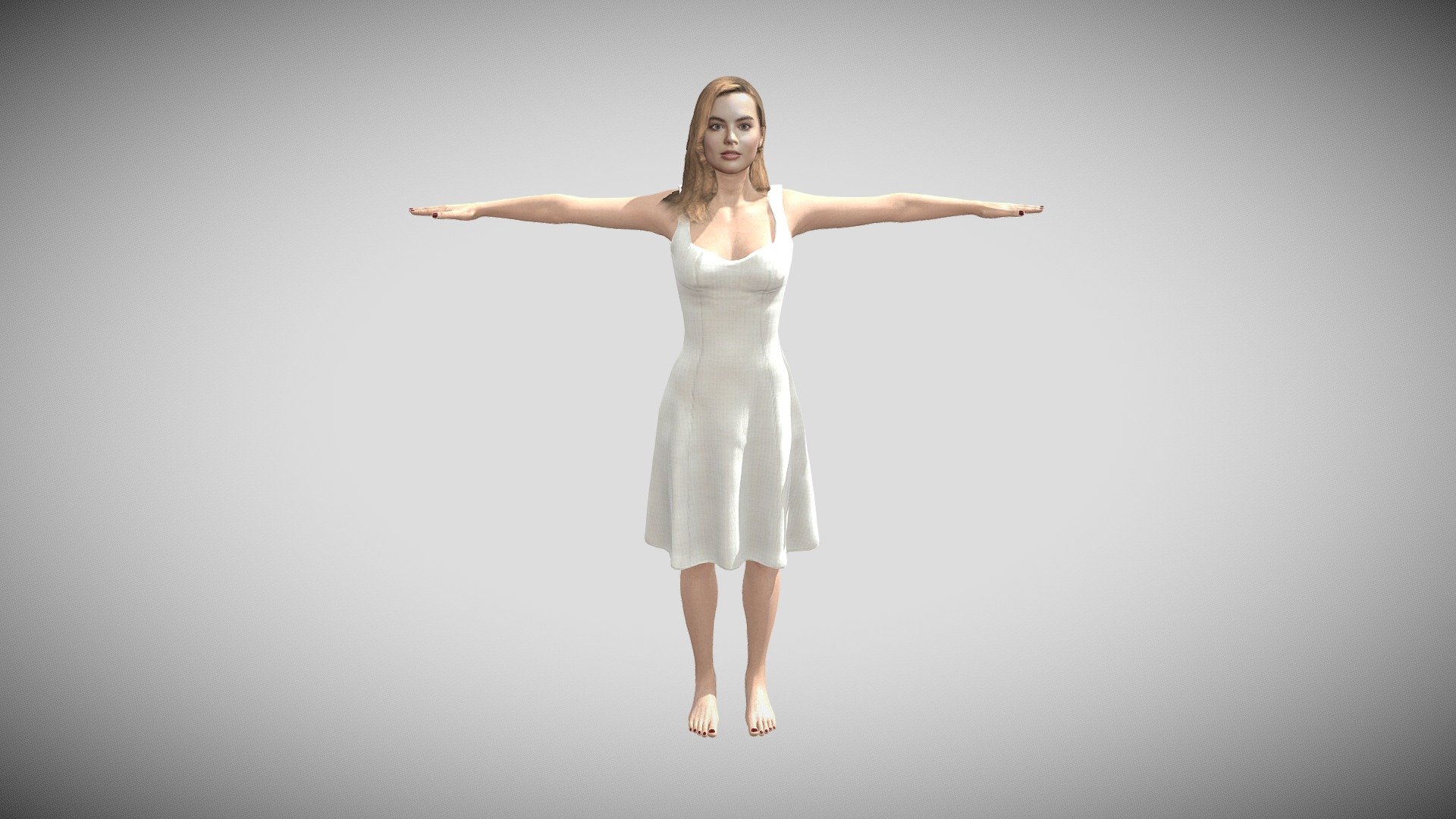 Margot Robbie T-Pose - OPEN3DSEA