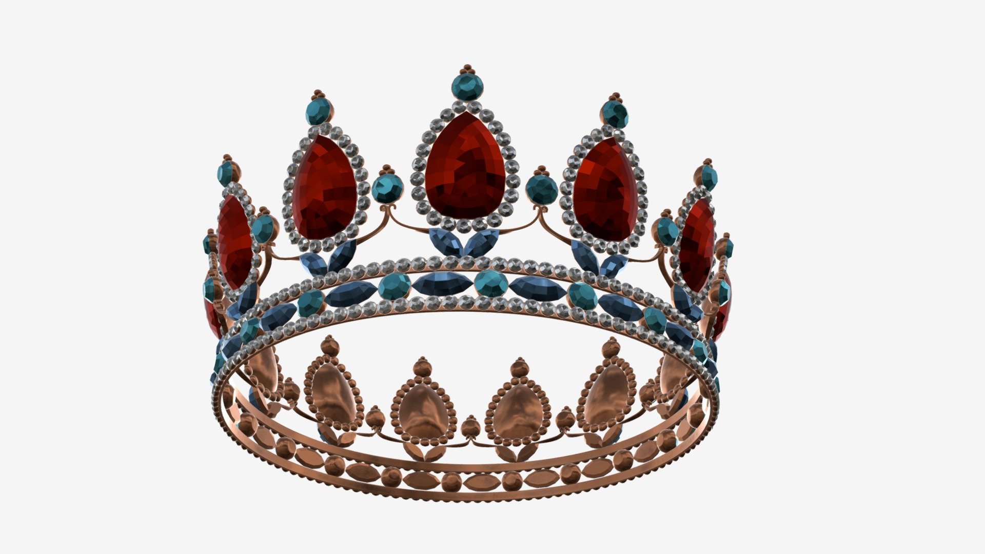 queen crown with jewels - OPEN3DSEA