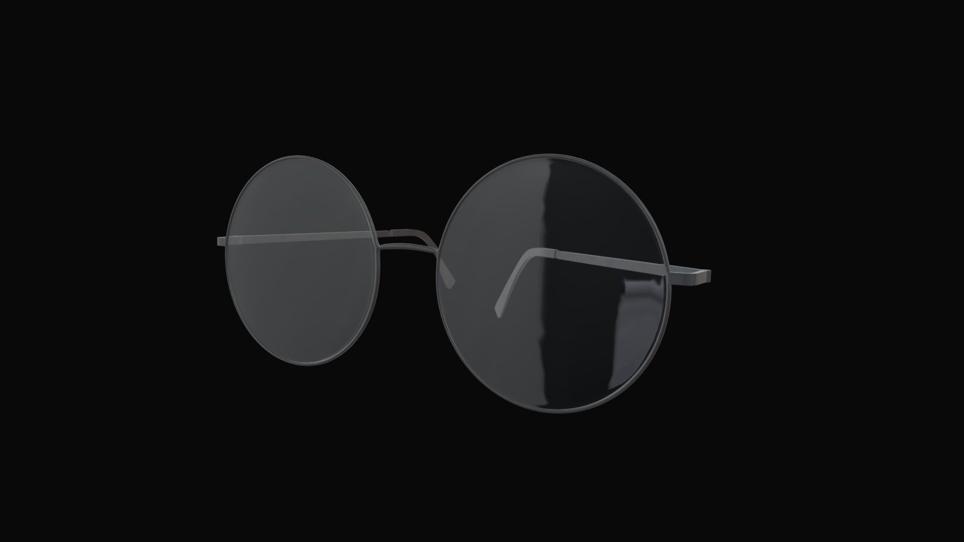 Round Glasses 3D Model Download - Game Ready Asset | Open3DSea