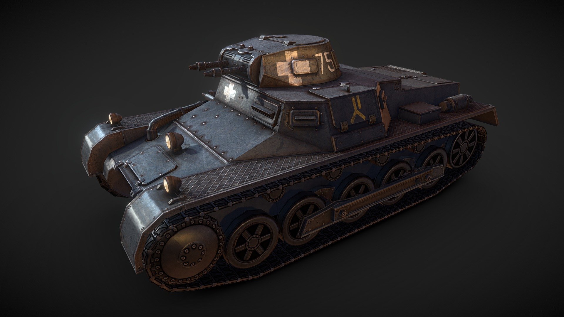 Panzer IB (SdKfz 101) german light tank - OPEN3DSEA
