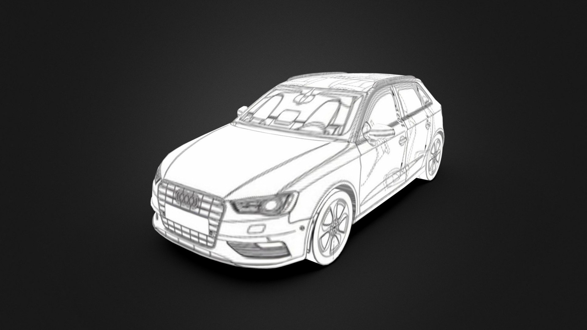 Audi A3 Sportback 3d blueprint - OPEN3DSEA