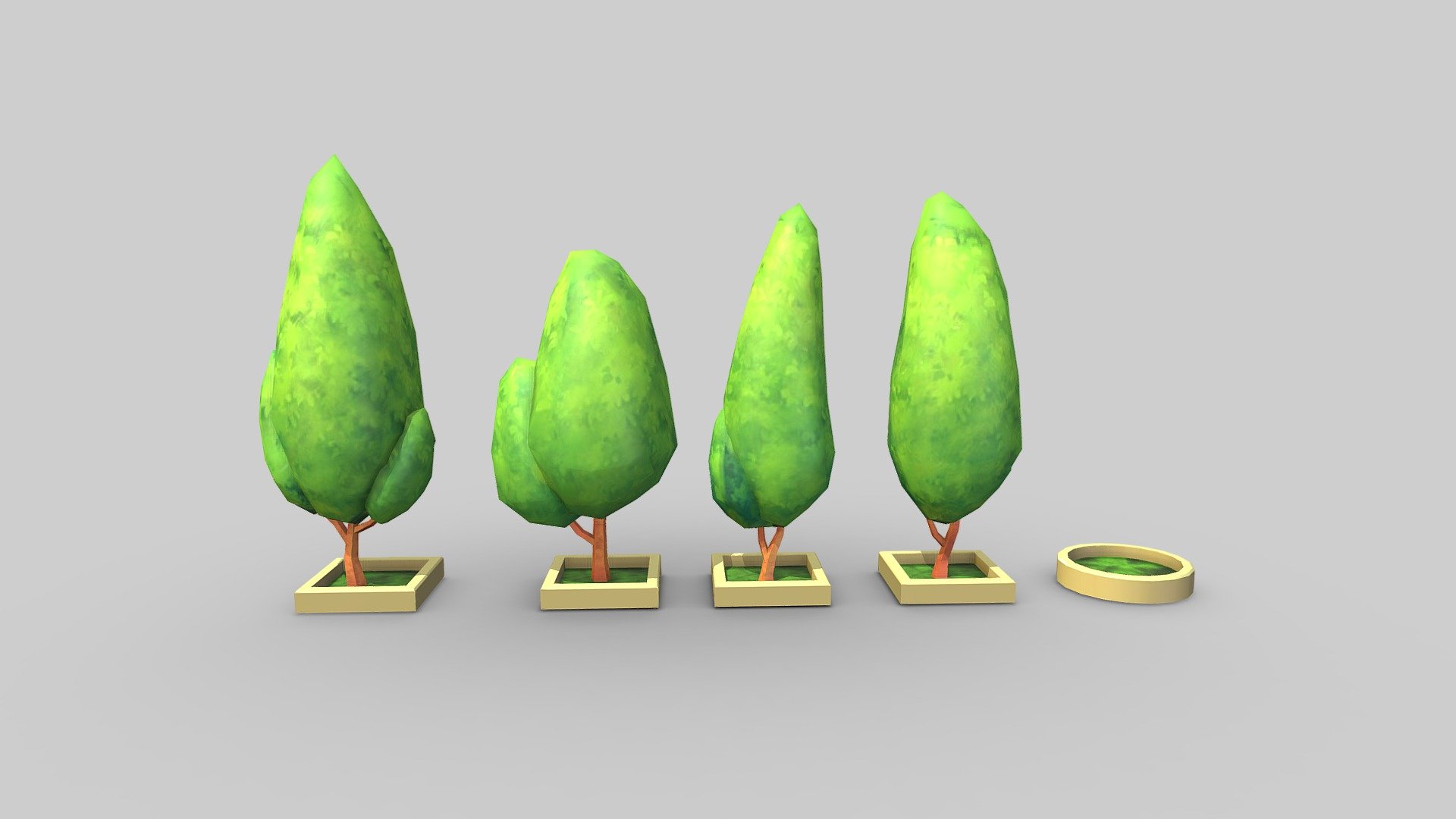City Tree Pack Low Poly [Game Ready] - OPEN3DSEA