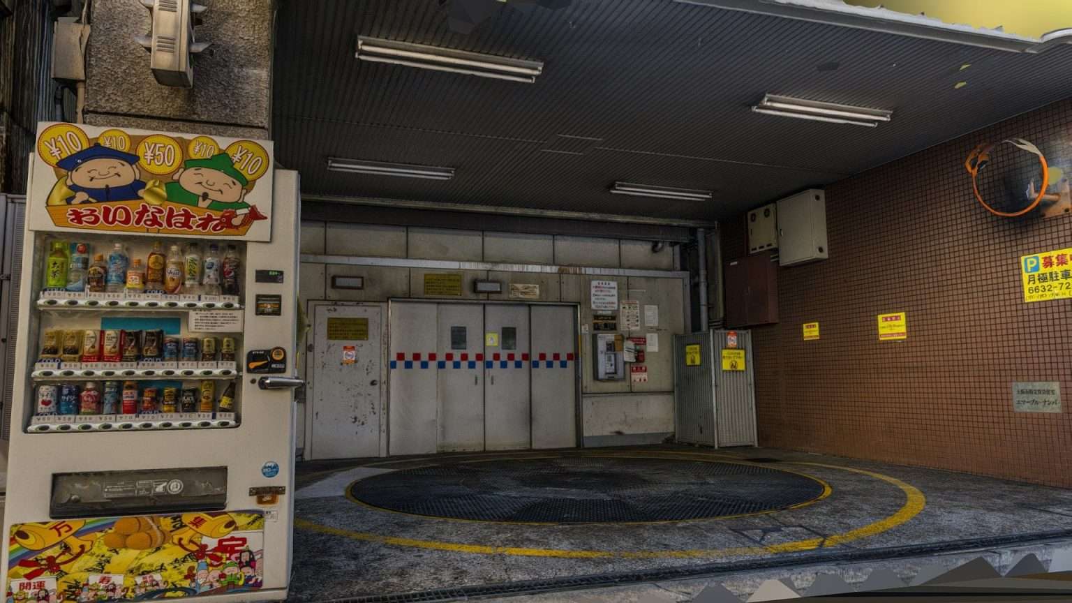 Japanese garage with vending machine scan - OPEN3DSEA
