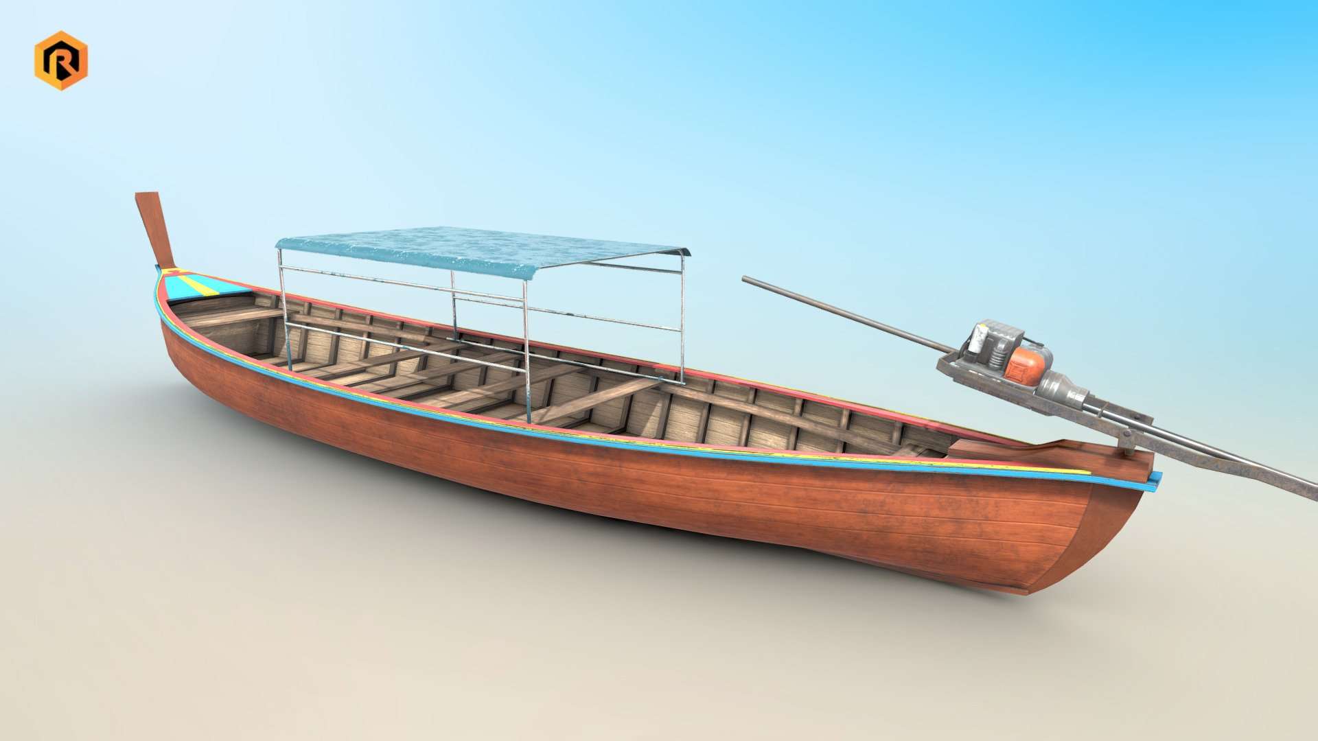 Long-tail Boat - OPEN3DSEA