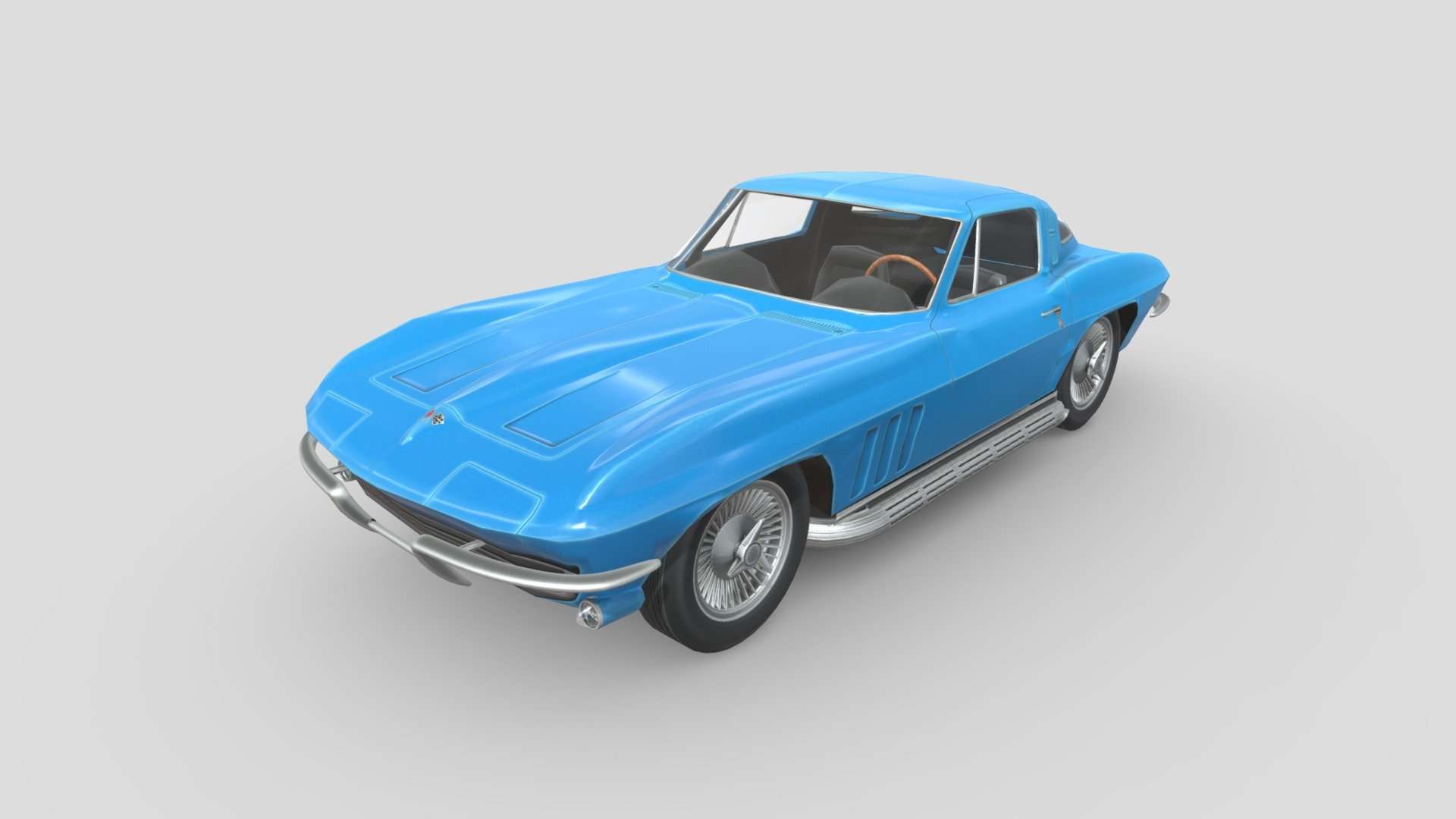 Low Poly Car - Chevy Corvette StingRay 1965 - OPEN3DSEA